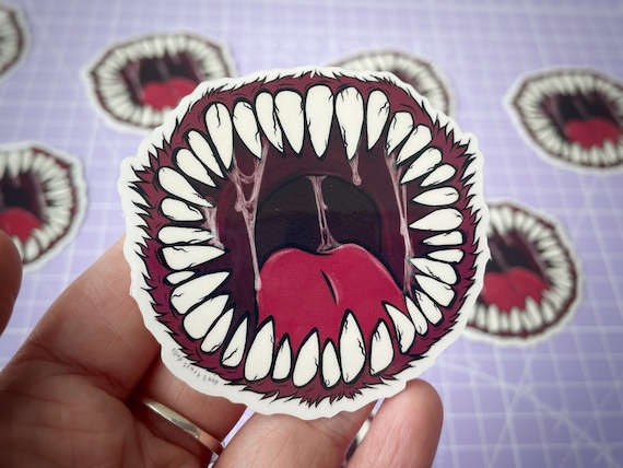 Creepy Monster Mouth Clear Vinyl Decal Sticker Laptop - Etsy