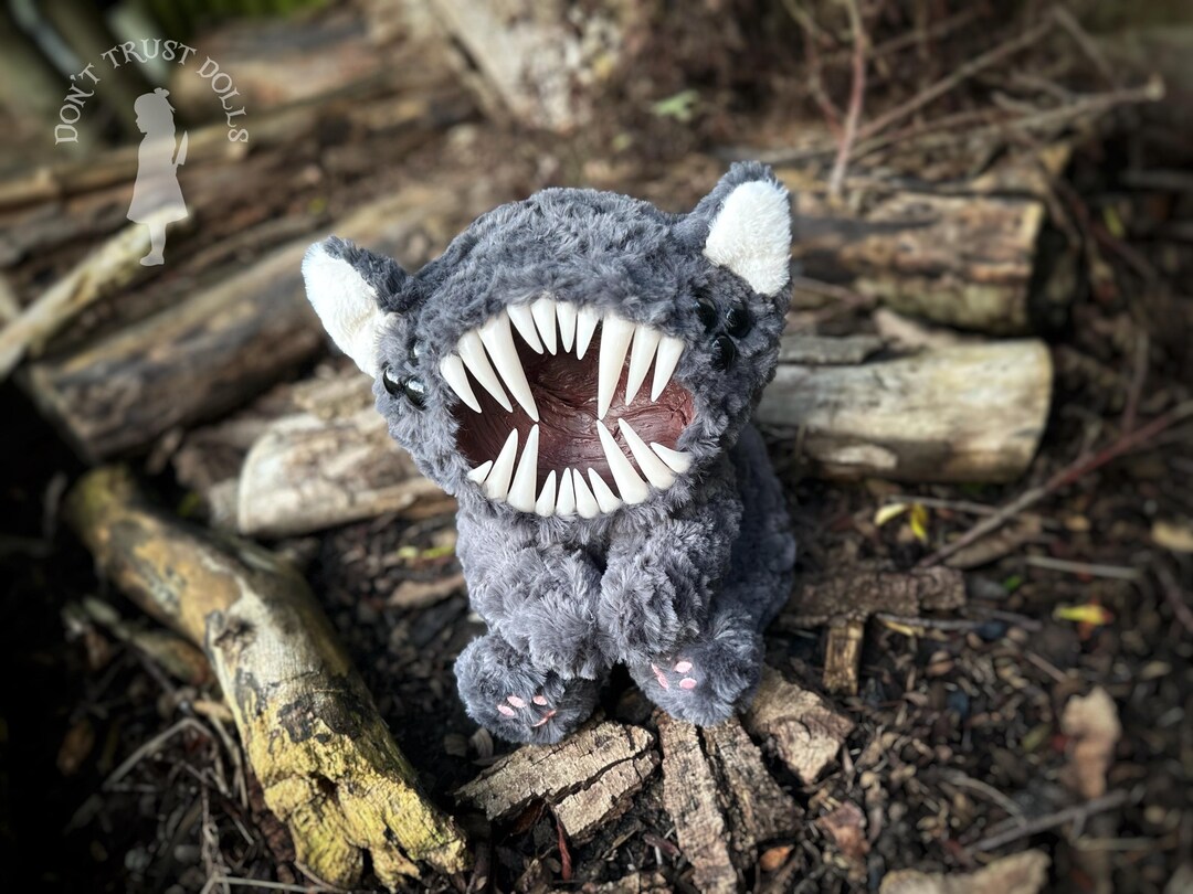 Smudge Horrific Grey Cat Creature Horror Teddy, Creepy Teddy, Creepy ...