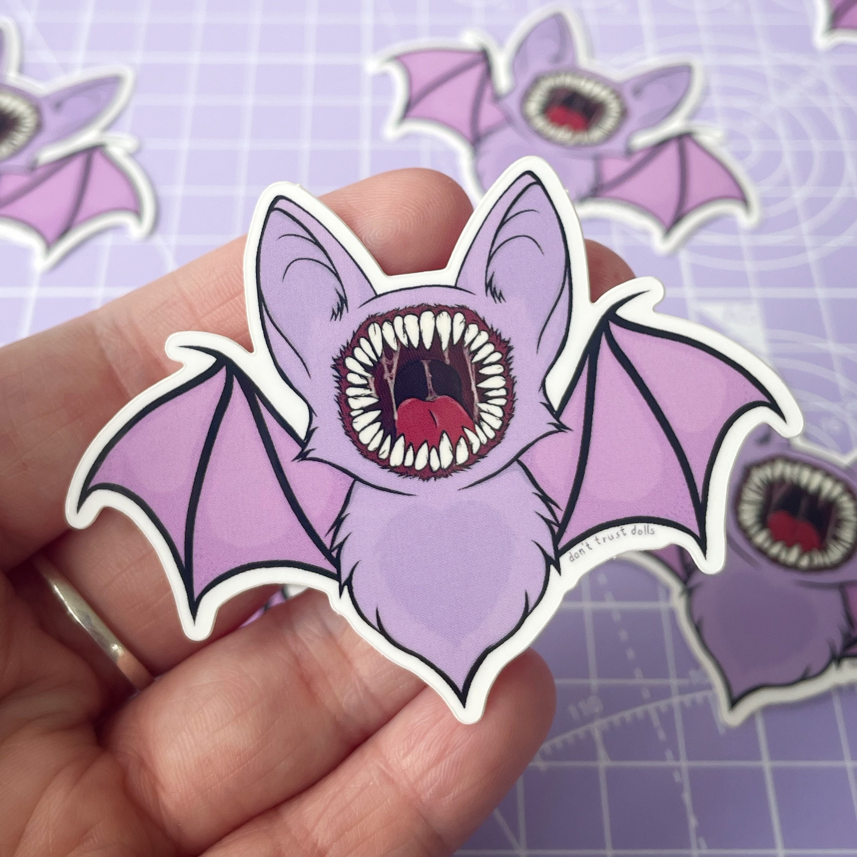 Creepy Purple Monster Bat Vinyl Decal Sticker - Laptop Stickers, Kawaii ...