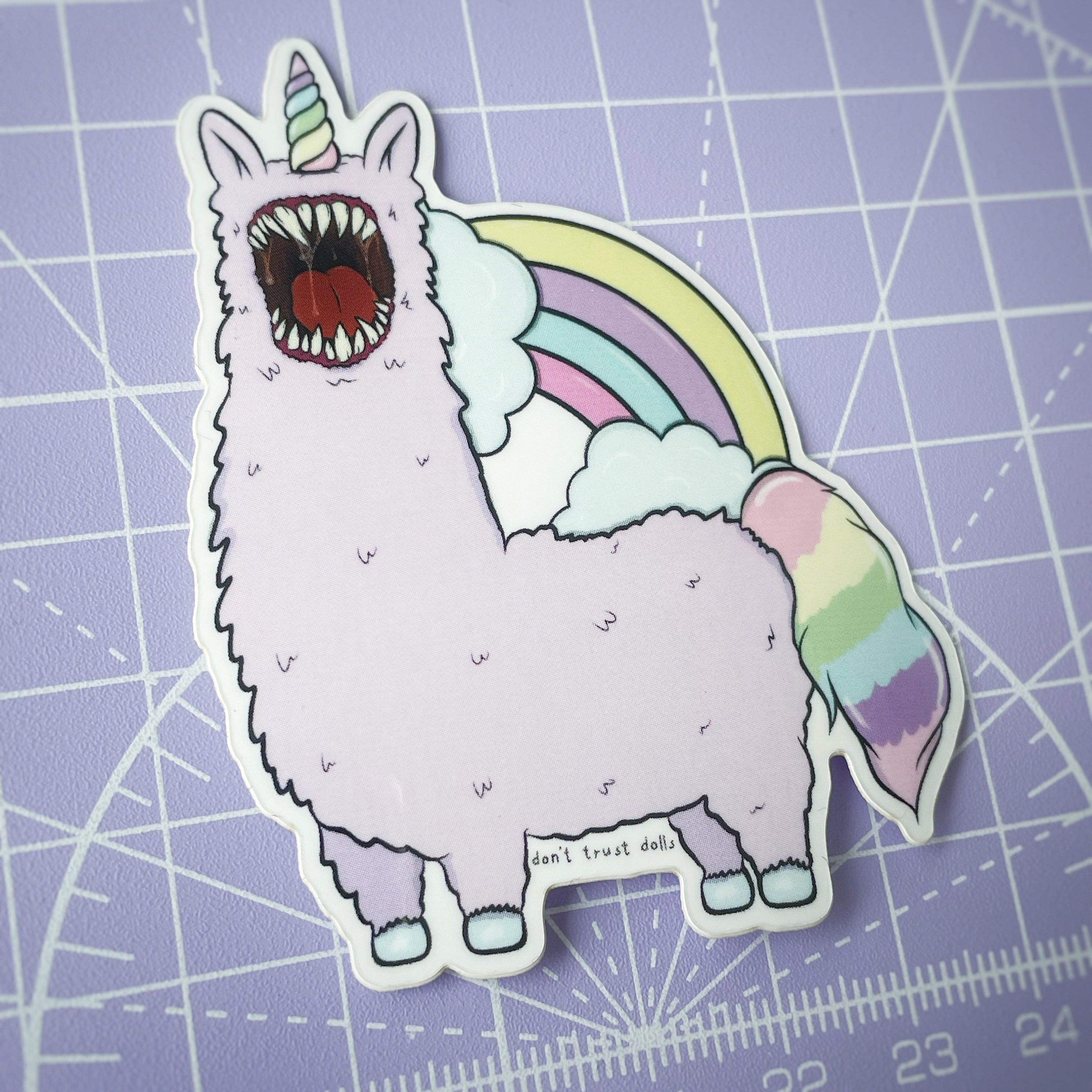 Creepy Rainbow Monster Llama Vinyl Decal Sticker Laptop - Etsy