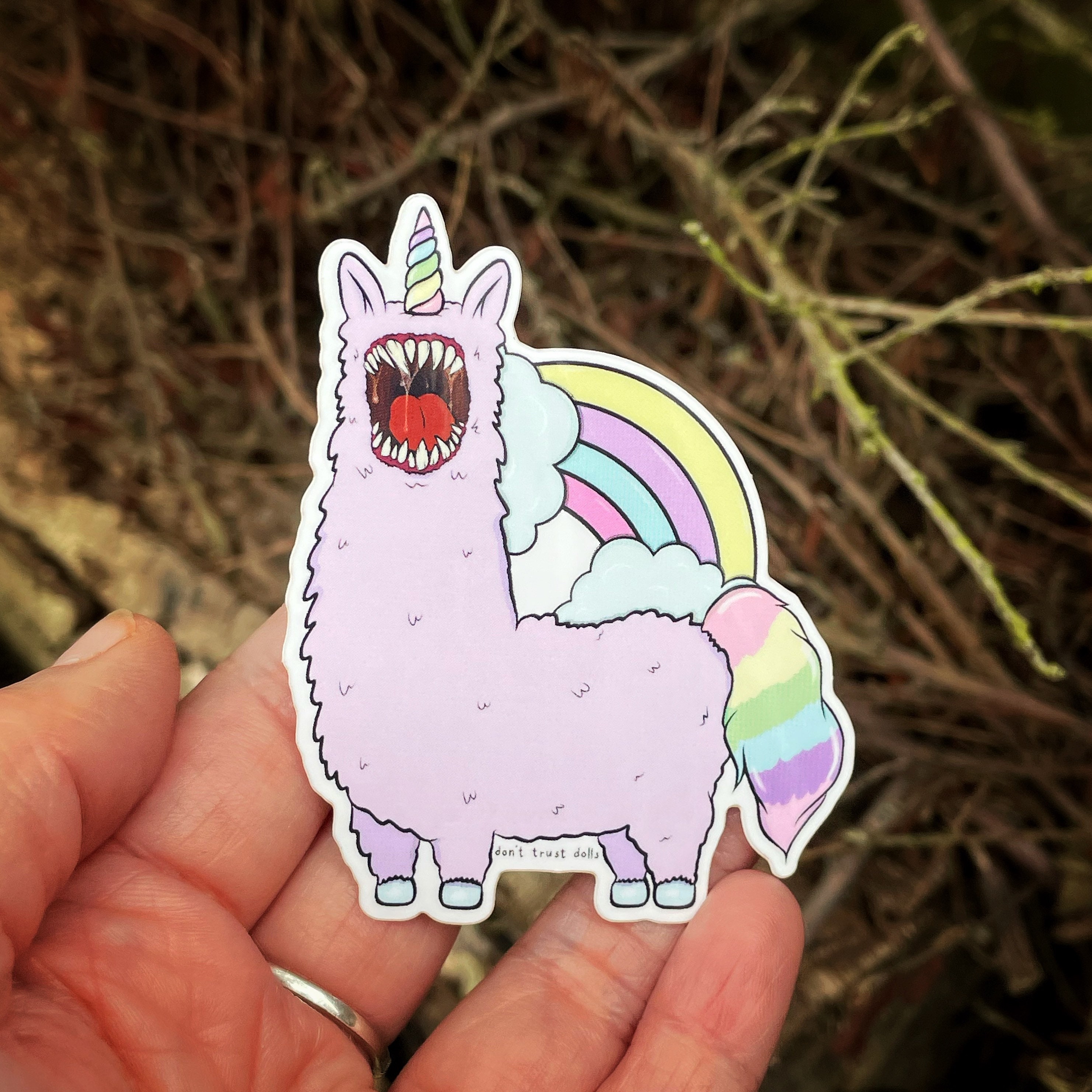 Creepy Rainbow Monster Llama Vinyl Decal Sticker Laptop - Etsy