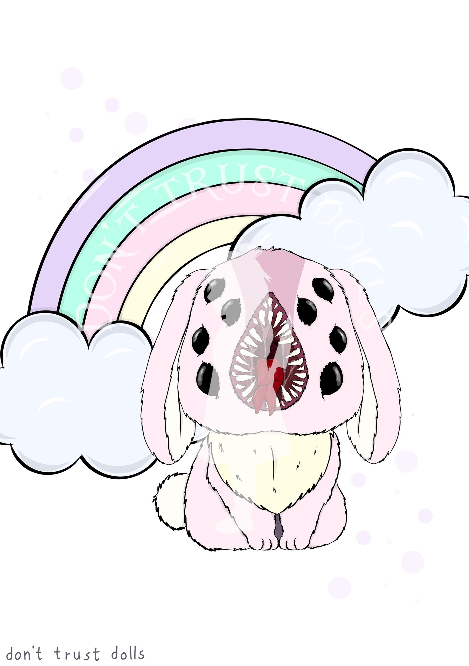 Rainbow Monster Bunny Rabbit Vinyl Decal Sticker Laptop - Etsy UK