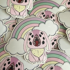 Rainbow Monster Bunny Rabbit Vinyl Decal Sticker Laptop Stickers ...