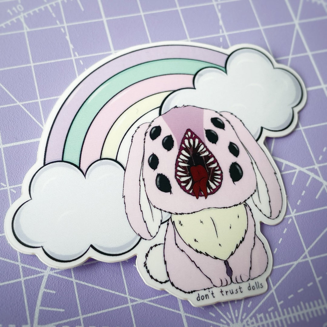 Rainbow Monster Bunny Rabbit Vinyl Decal Sticker Laptop Stickers ...