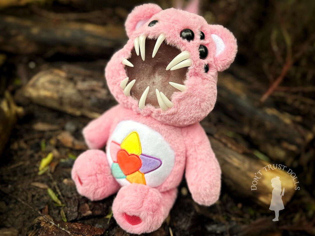 Pinky Heart Scare Bear Horror Monster Bear Horror Teddy, Creepy Teddy ...