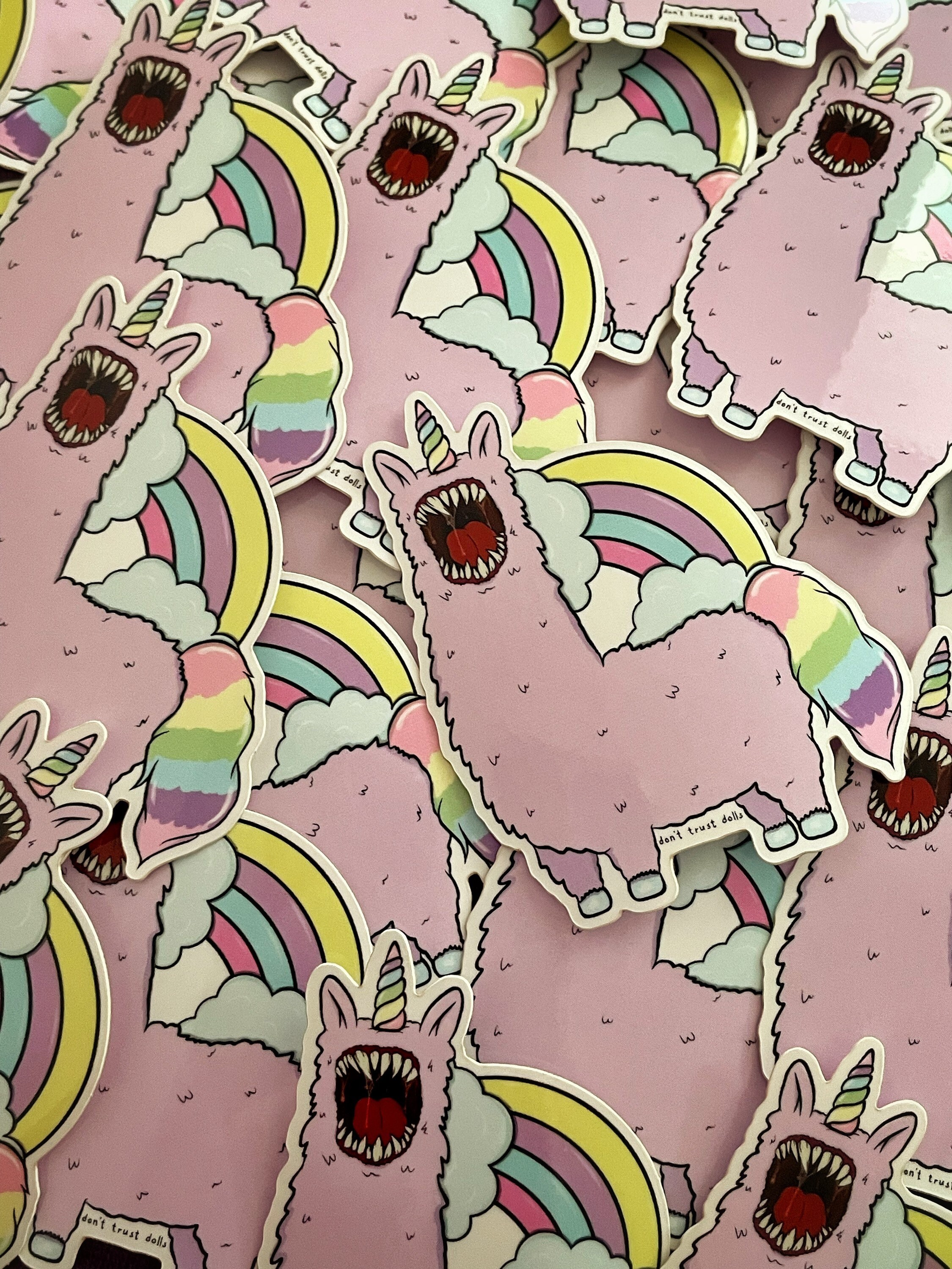 Creepy Rainbow Monster Llama Vinyl Decal Sticker Laptop - Etsy