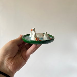 Geese Jewelry Dish Handmade Swimming Goose Ring Dish Holder Farm Animal ...