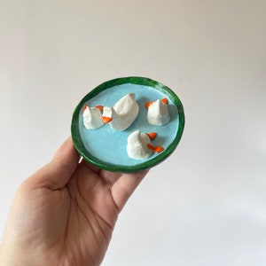 Geese Jewelry Dish Handmade Swimming Goose Ring Dish Holder Farm Animal ...