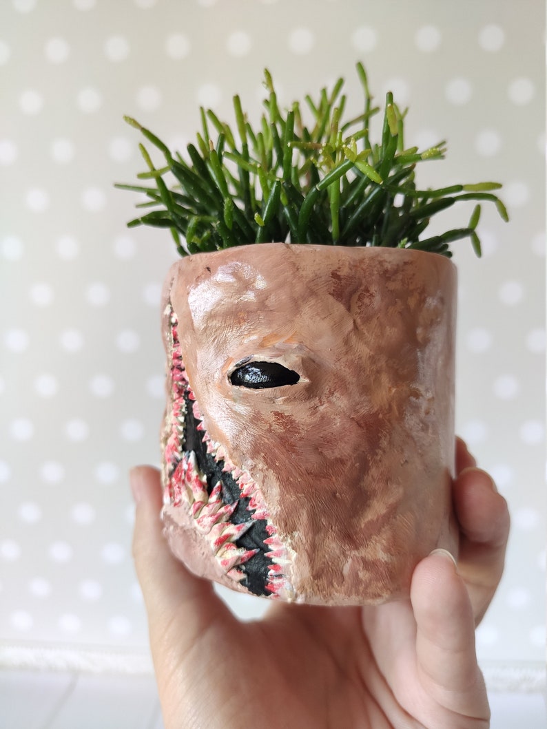Horror monster pot Creepy planter Scary movie gift Creepy | Etsy