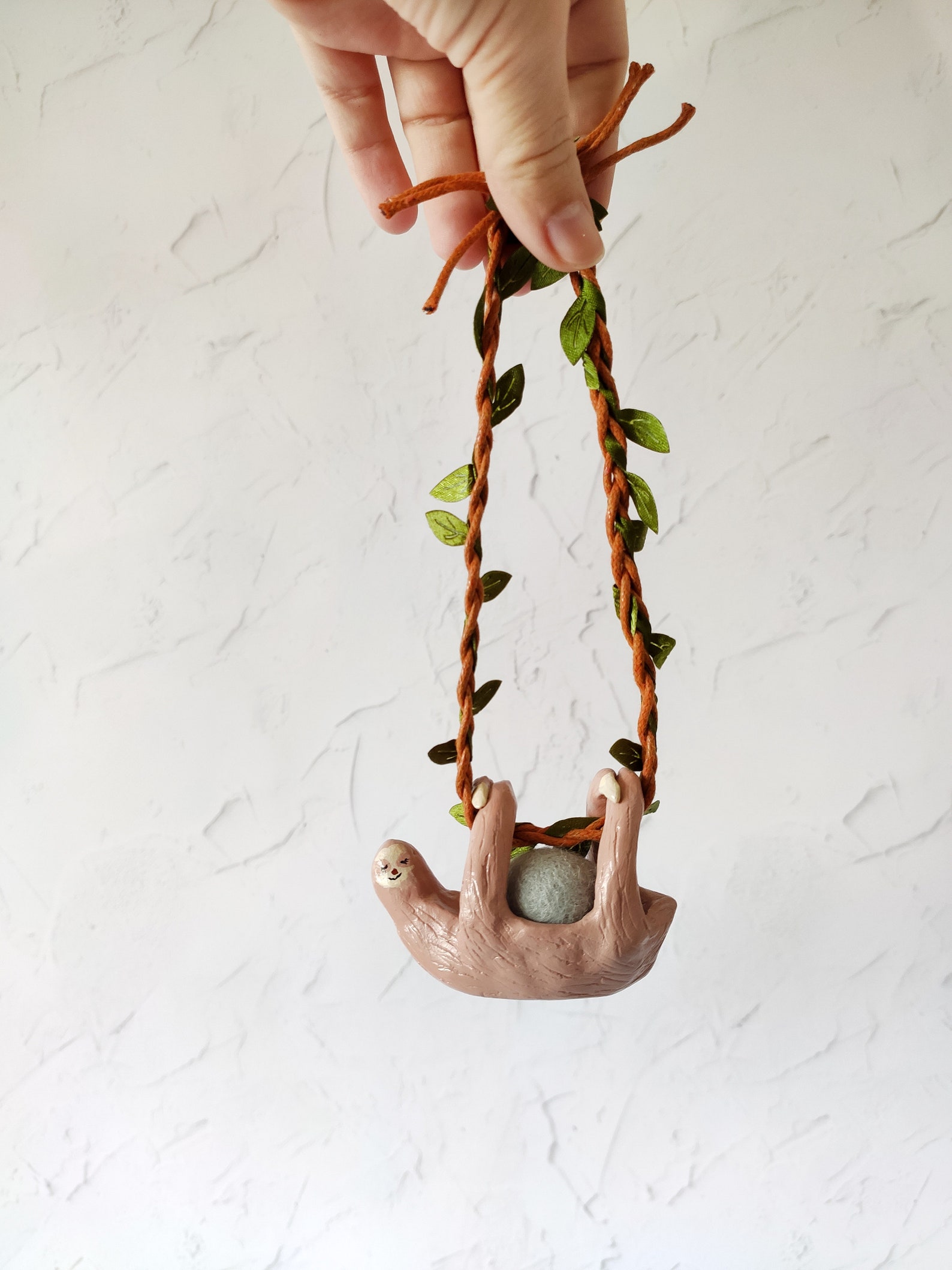 Sloth Hanging Car Air Freshener Essential Oil Car Clay Diffuser With ...
