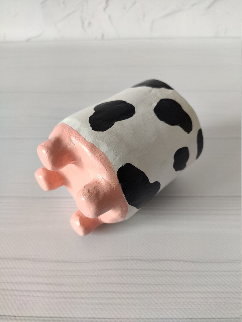 Cow Pot With Saucer Unique Pots for Plants Cow Print Pot With - Etsy