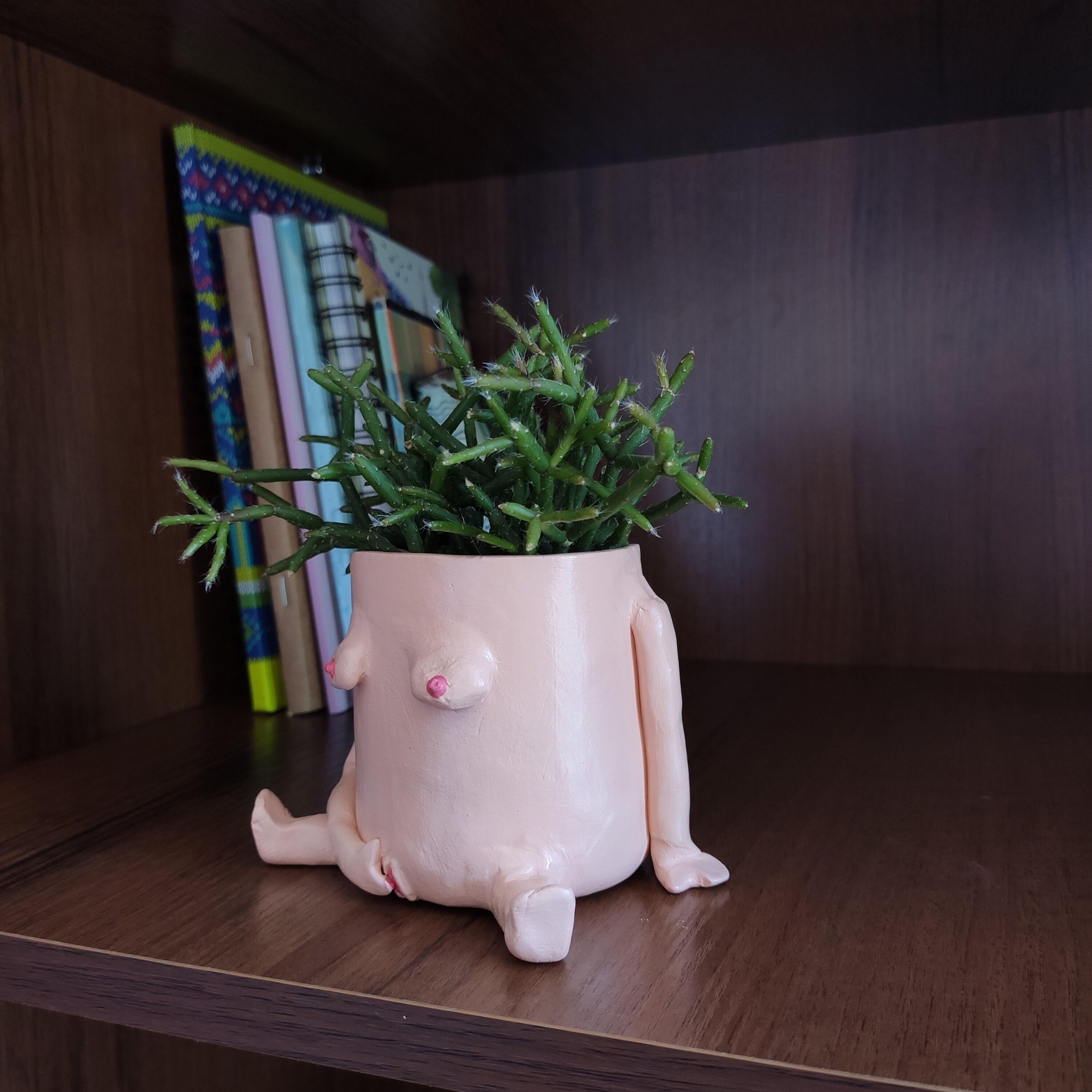 Sitting lady pot on shelf Woman body pot Quirky home decor | Etsy