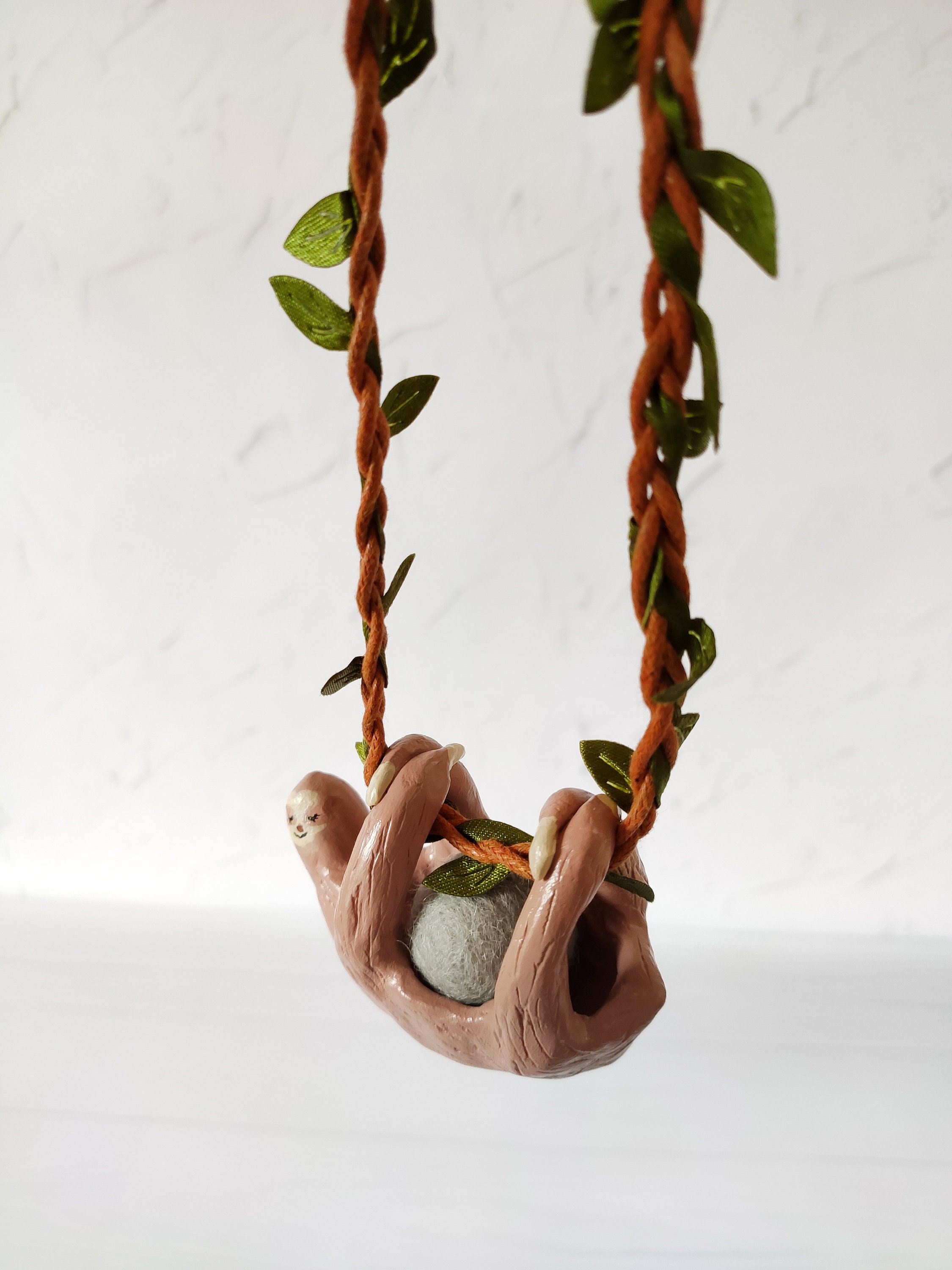 Sloth Hanging Car Air Freshener Essential Oil Car Clay Diffuser With ...
