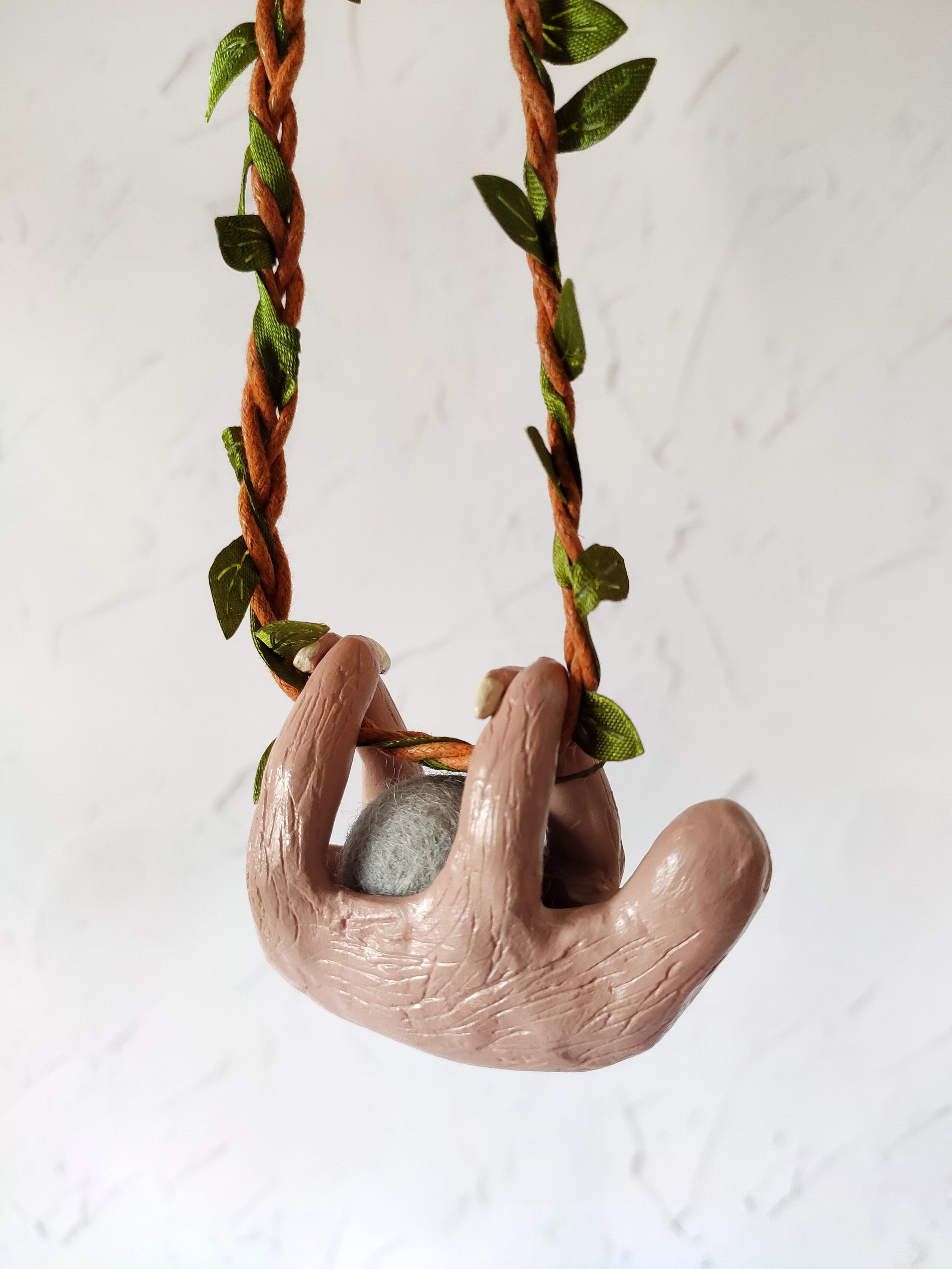 Sloth Hanging Car Air Freshener Essential Oil Car Clay Diffuser With ...