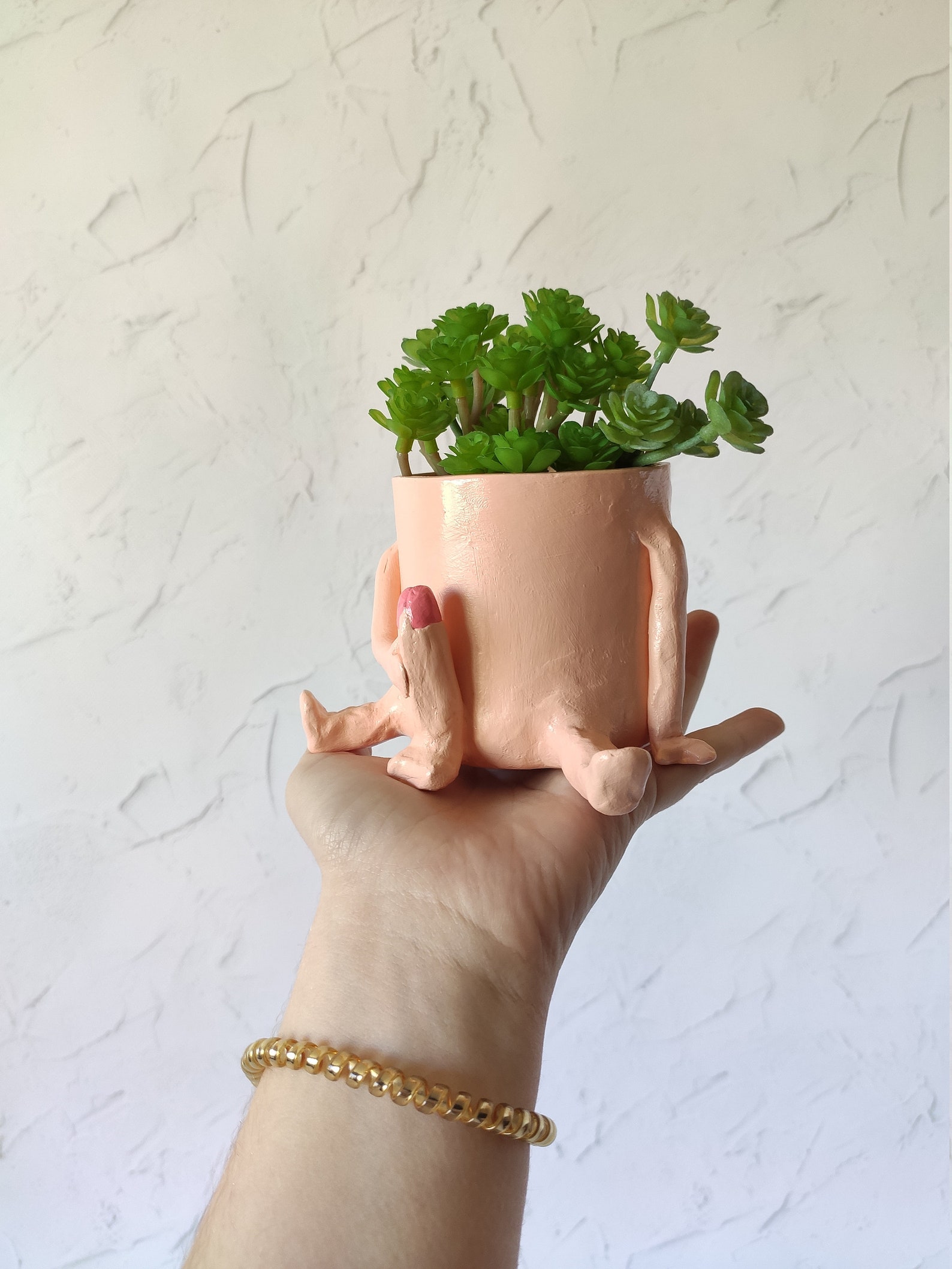 Sitting lady pot on shelf Woman body pot Quirky home decor | Etsy