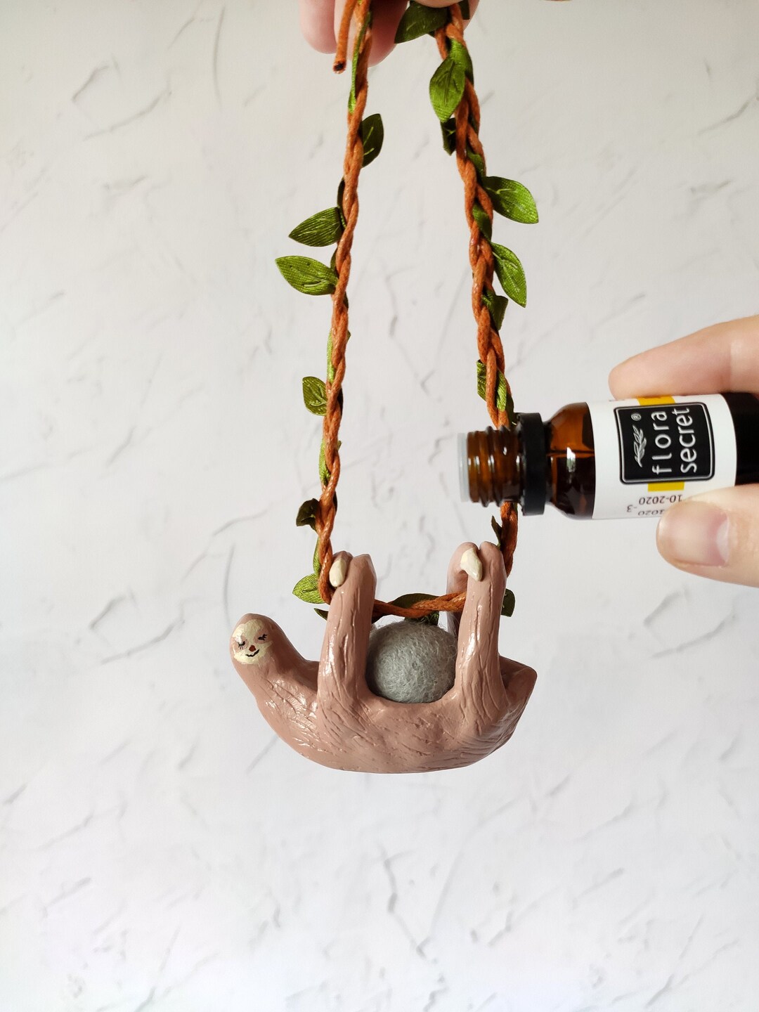 Sloth Hanging Car Air Freshener Essential Oil Car Clay Diffuser With ...