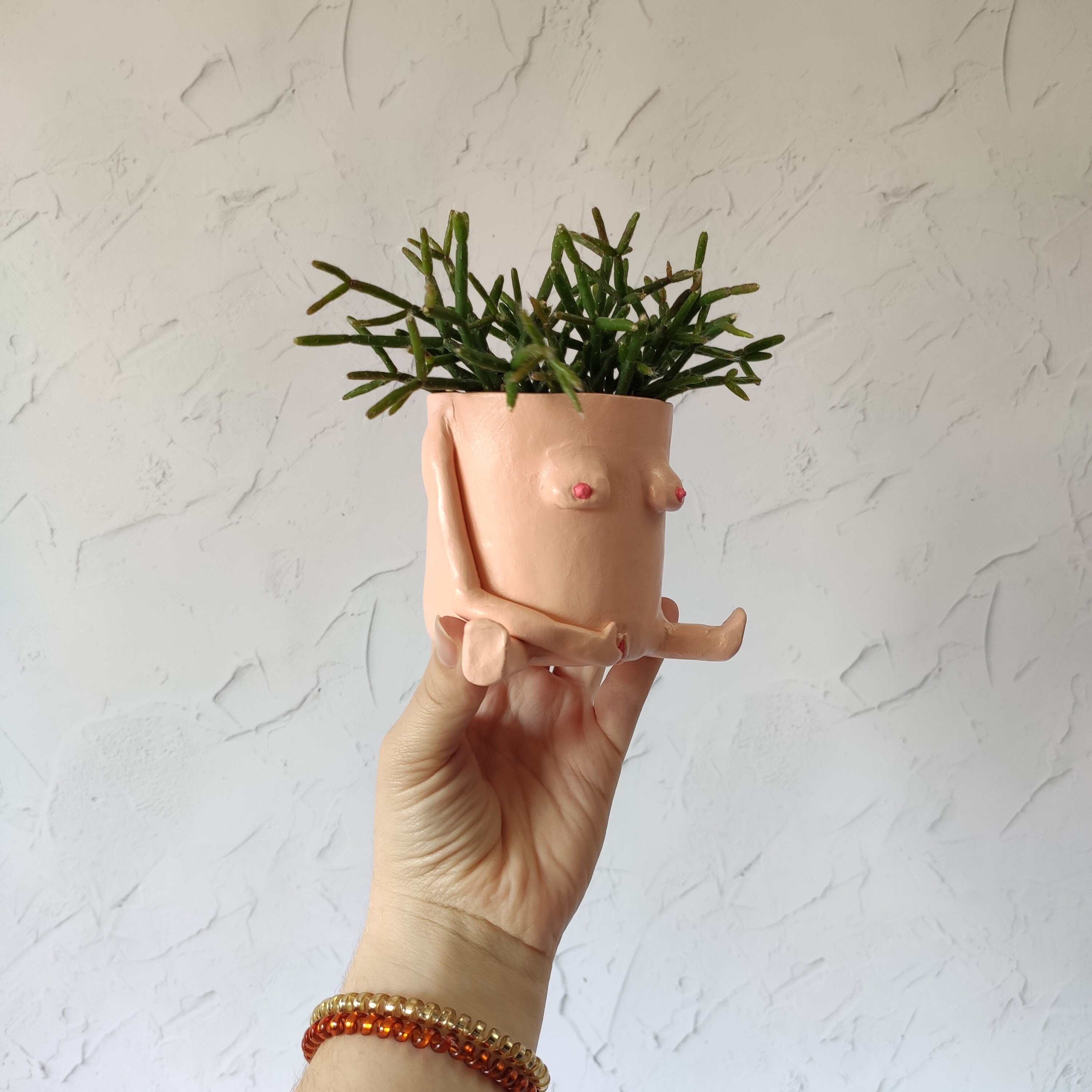 Sitting lady pot on shelf Woman body pot Quirky home decor | Etsy