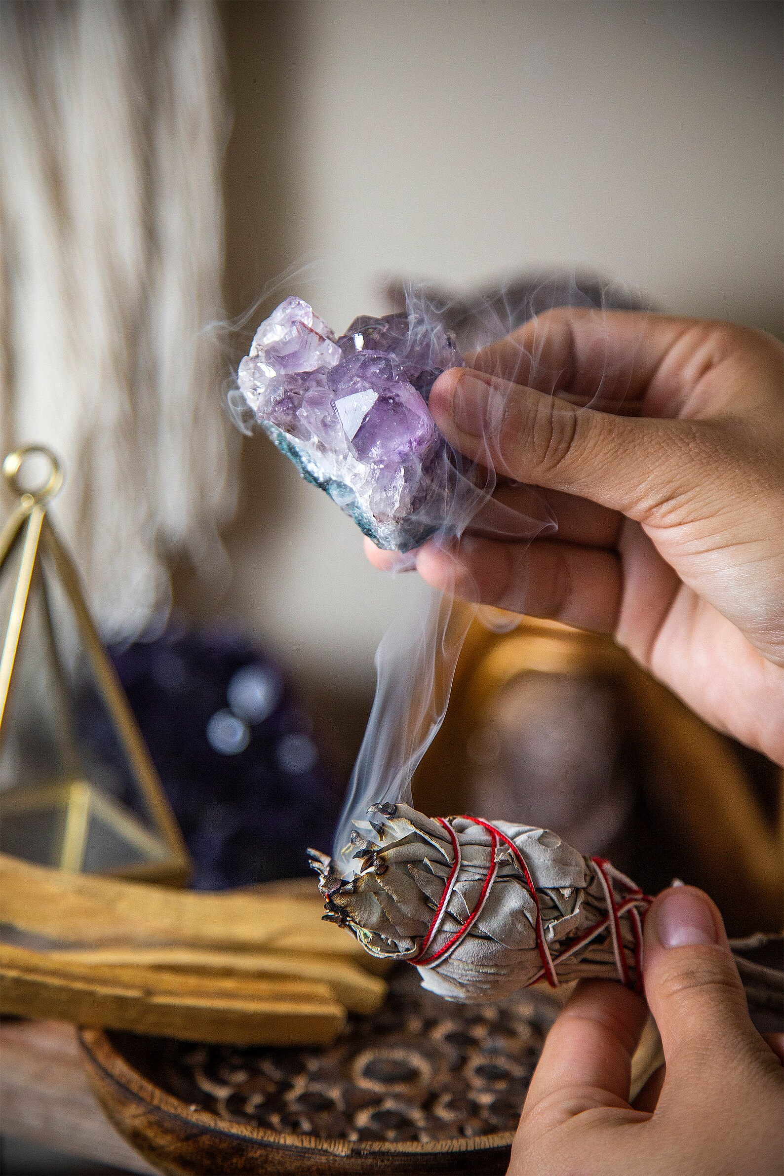 Wearable Healing Crystals Set and Smudging Discovery Bundle - Etsy