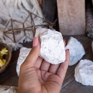 Large Natural Rough White Howlite Stone Over 1/2 Pound Healing Crystals ...