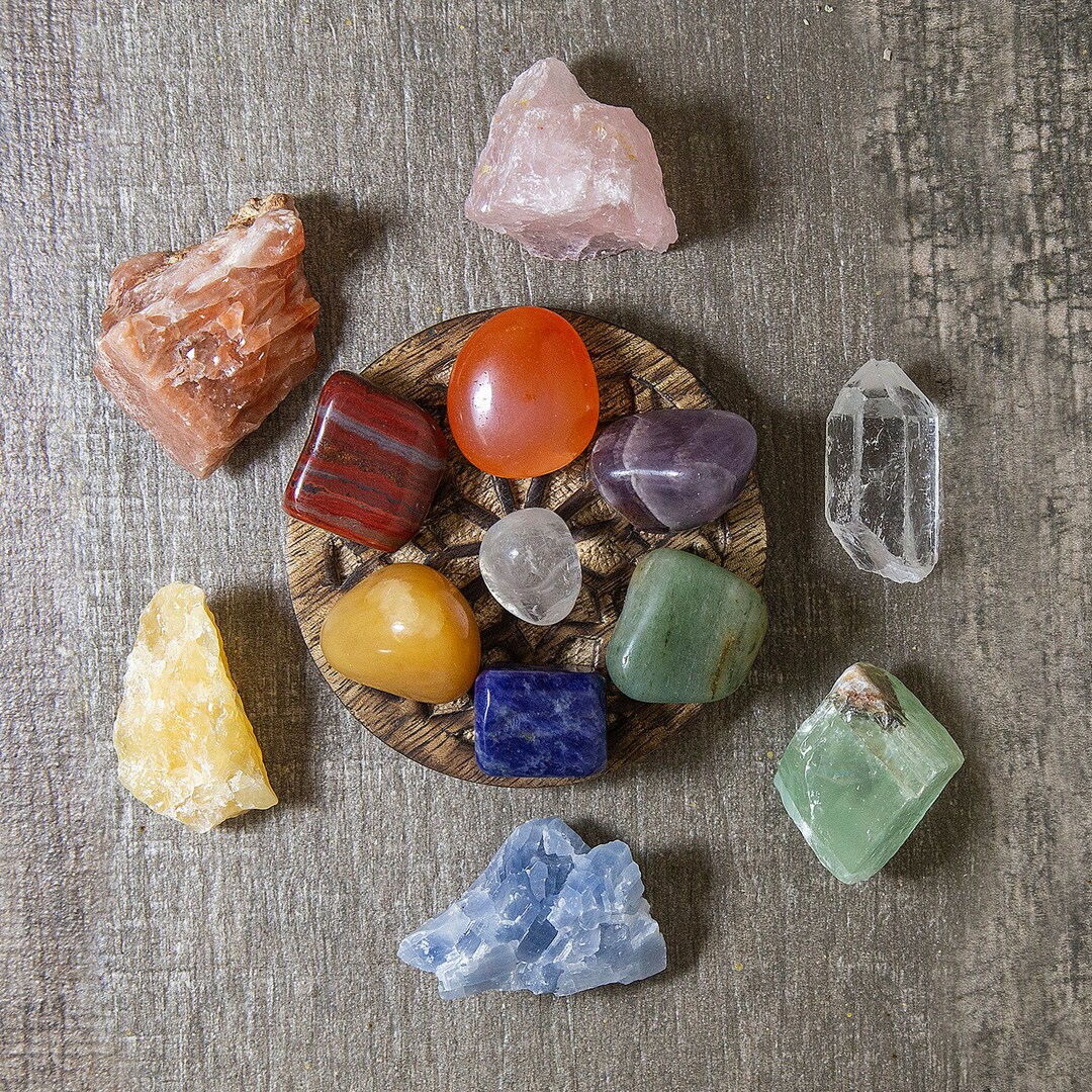 Chakra Set and Raw Crystals - Healing Crystals Sampler Pack - Chakra ...