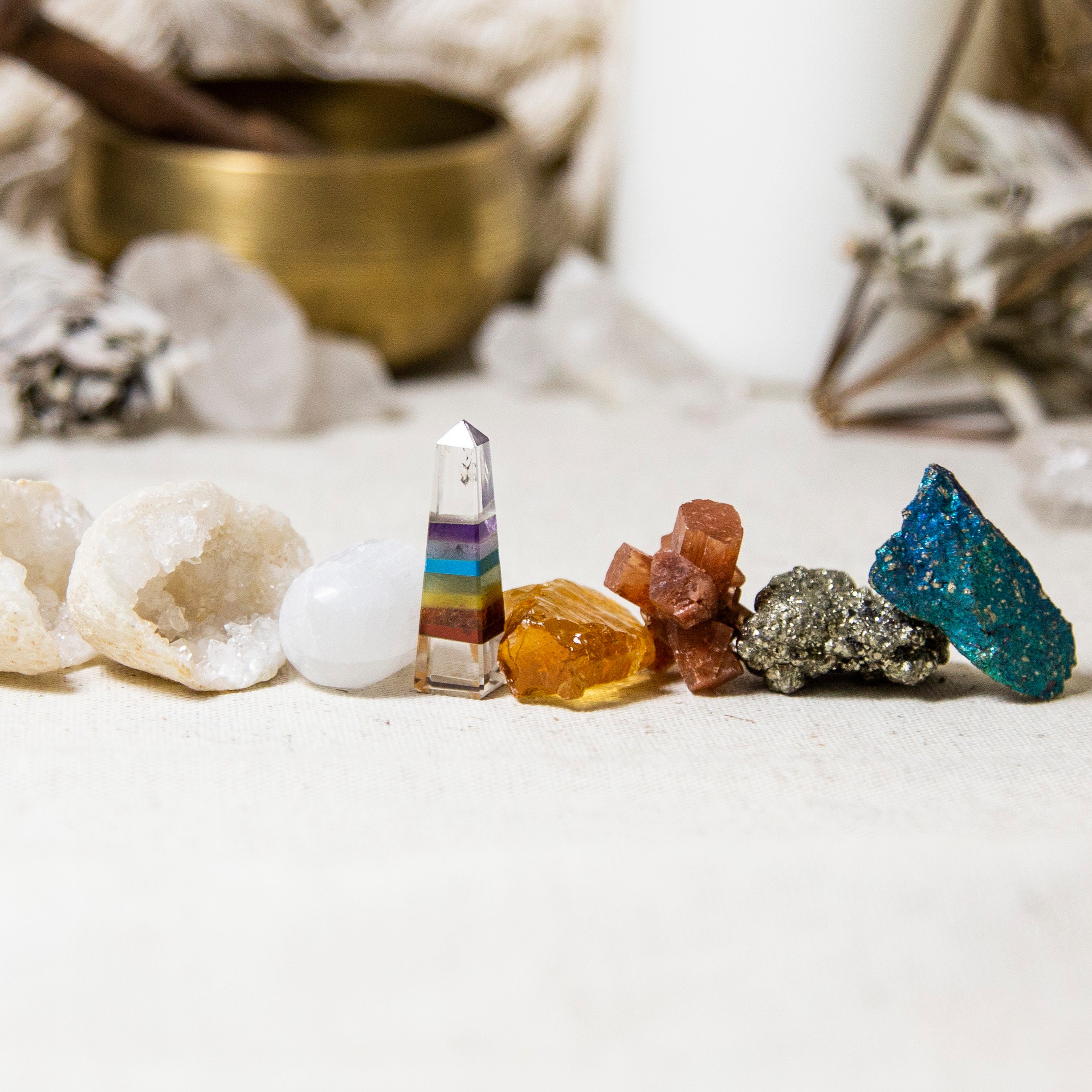 Crystal Set Kit Tumbled Chakra Stones Raw Crystals Geode | Etsy