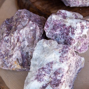 Large Natural Rough Lepidolite Stone Chunk - Over 1/2 Pound - Healing Crystals and Stones Raw ...