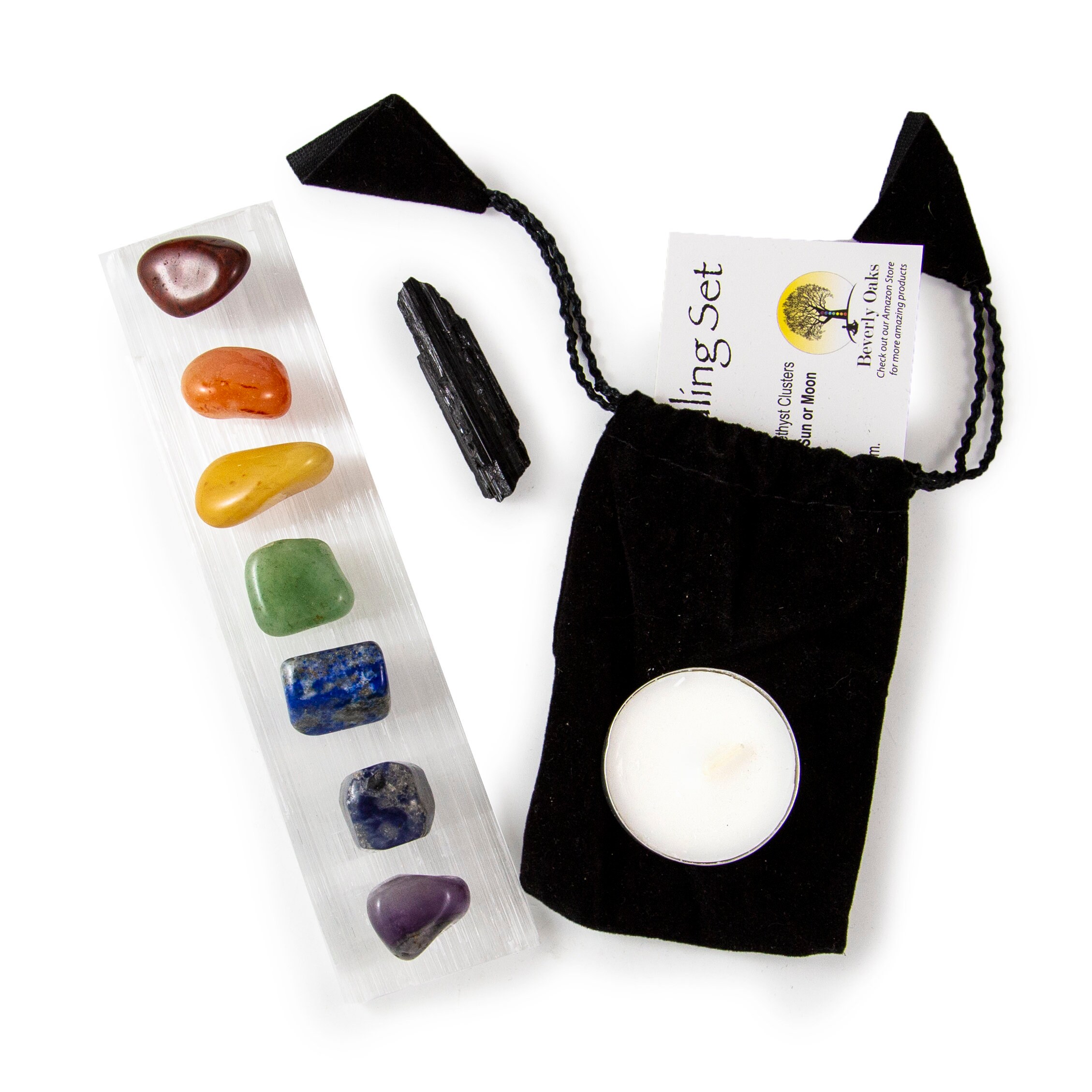Complete Meditation Chakra Set With Selenite Charging Station and ...