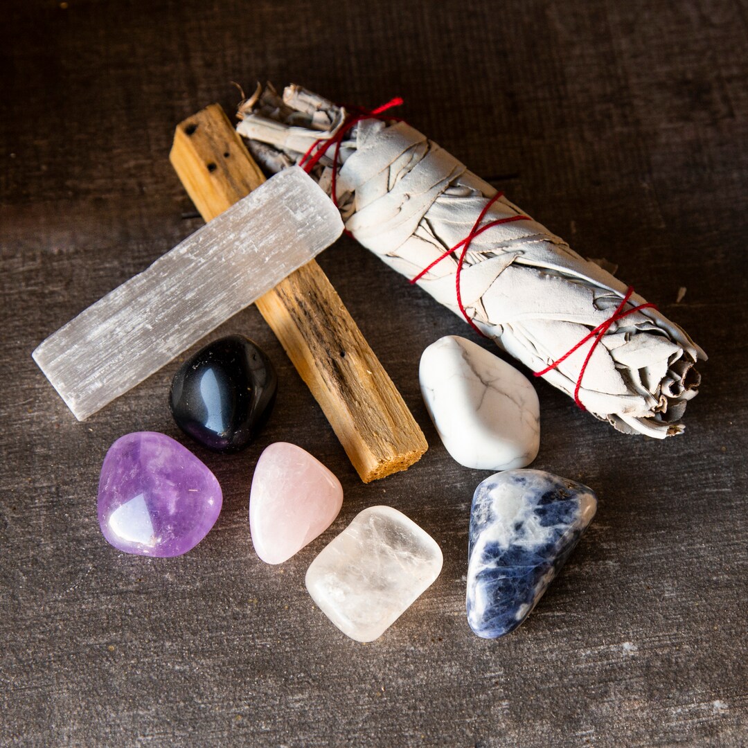 Rest & Relaxation Healing Crystals Kit - Healing Stones Set - 6 Tumbled ...
