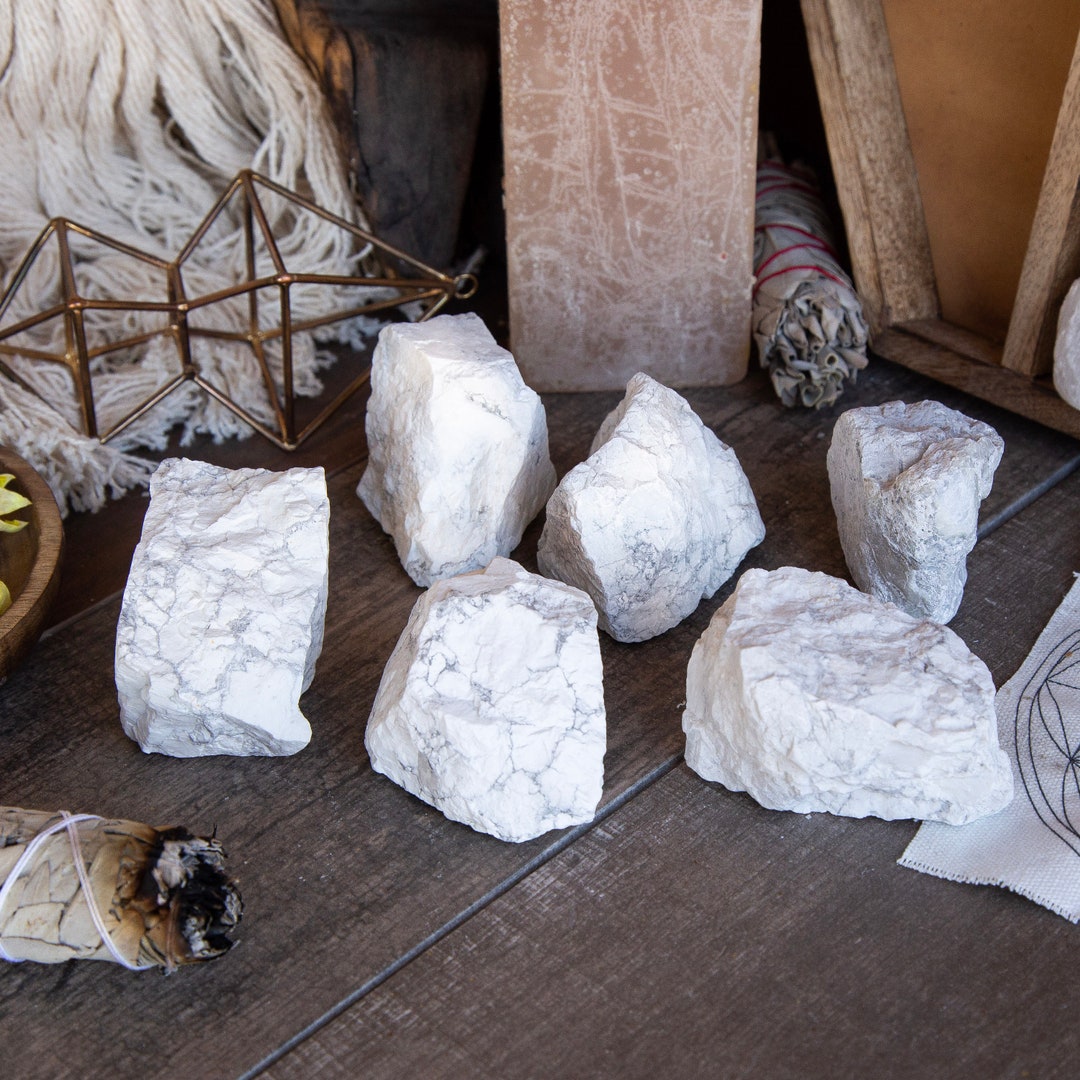 Large Natural Rough White Howlite Stone Over 1/2 Pound Healing Crystals ...