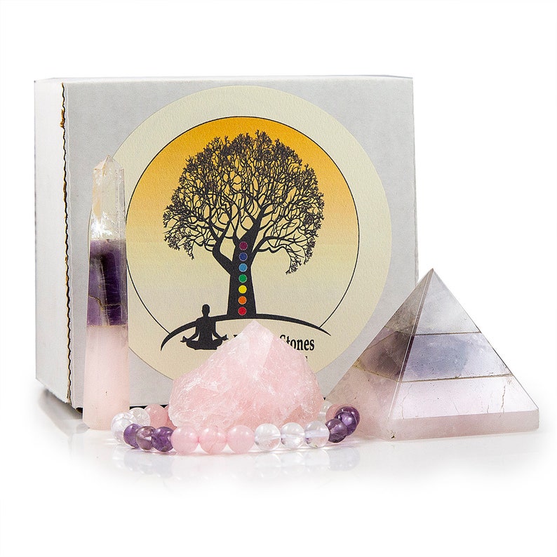 Crystal Kit for Love - Rose Quartz, Amethyst, and Clear Quartz ...