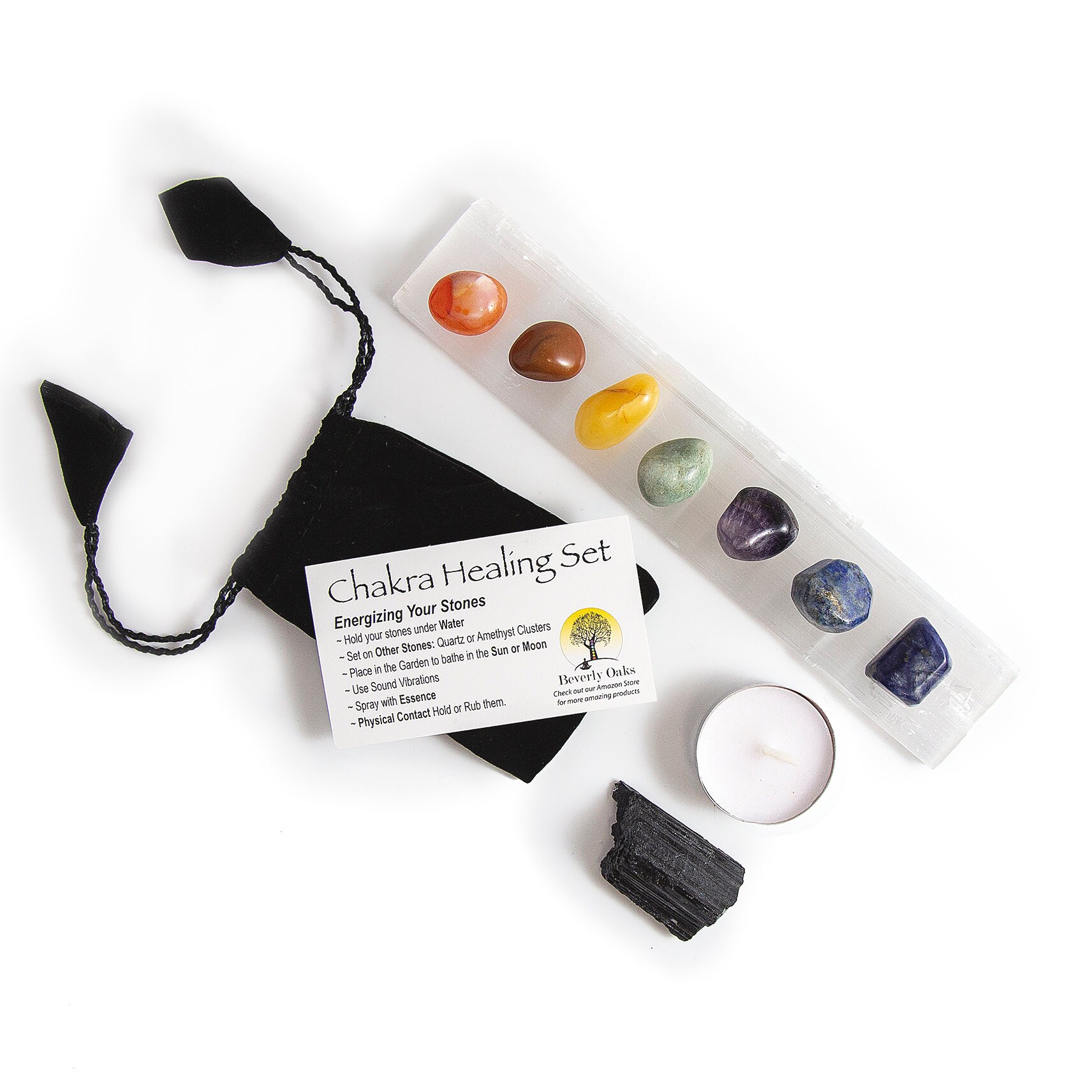 Complete Meditation Chakra Set With Selenite Charging Station and ...