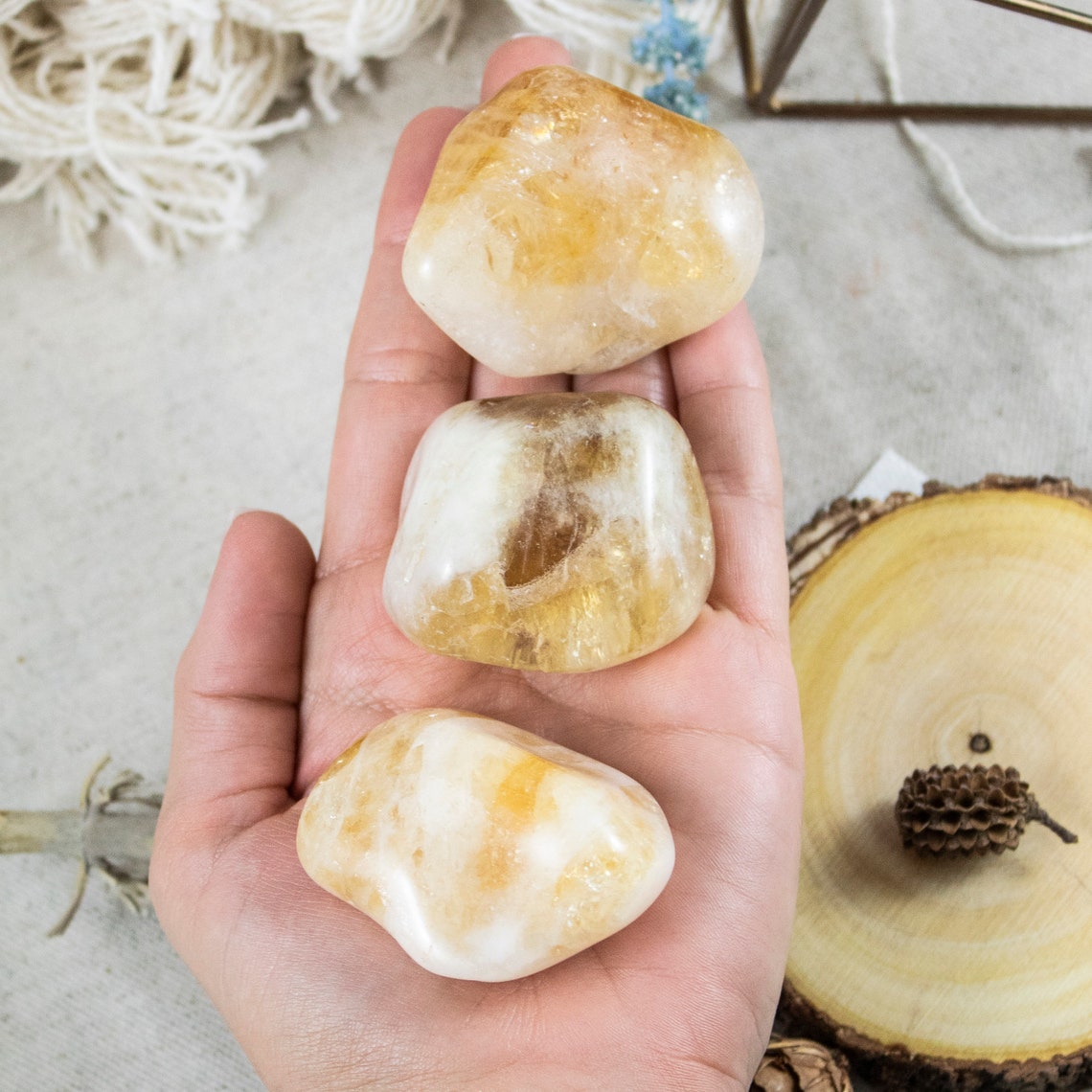 A-grade Citrine Large Tumbled Stones Healing Crystals for - Etsy