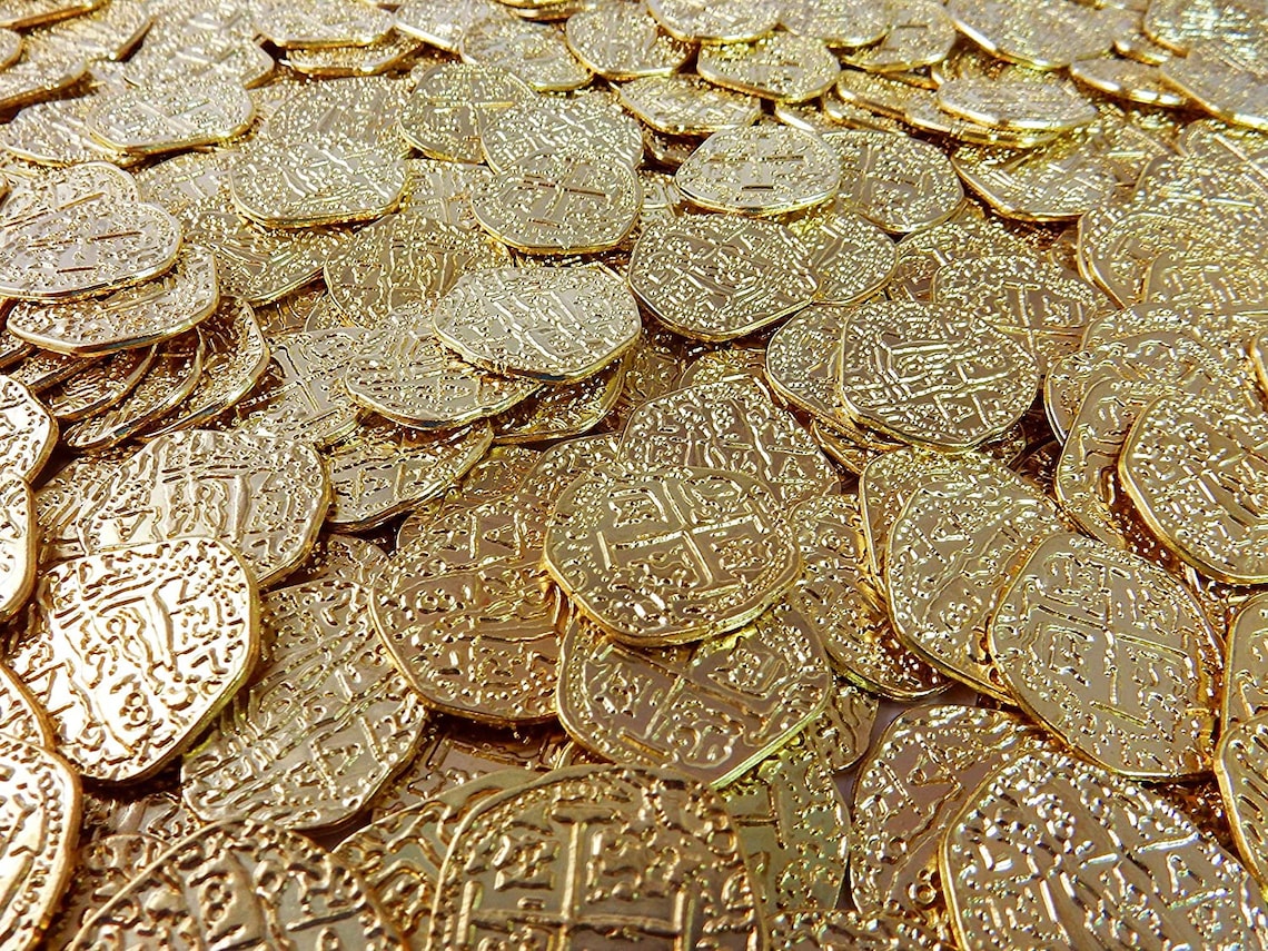 Metal Pirate Coins 50 Gold Spanish Doubloon Replicas - Etsy