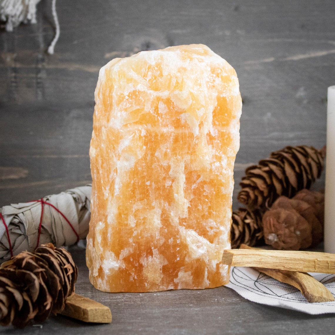 Orange Calcite Crystal Lamp - Home Decor Calcite Light - the Nurturing ...