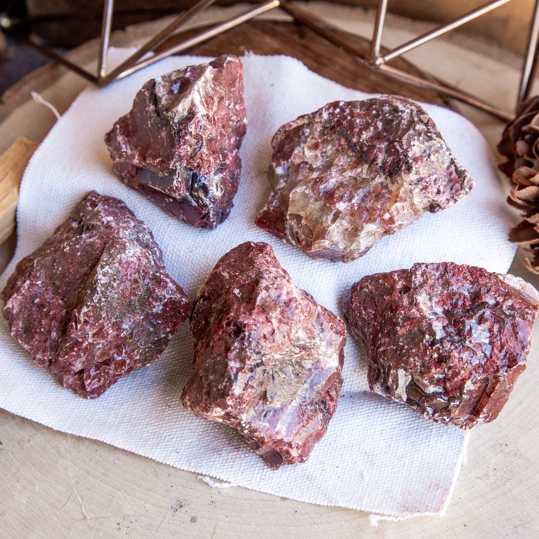 Large Natural Rough Red Calcite Stone - Over 1/4 Pound - Healing ...