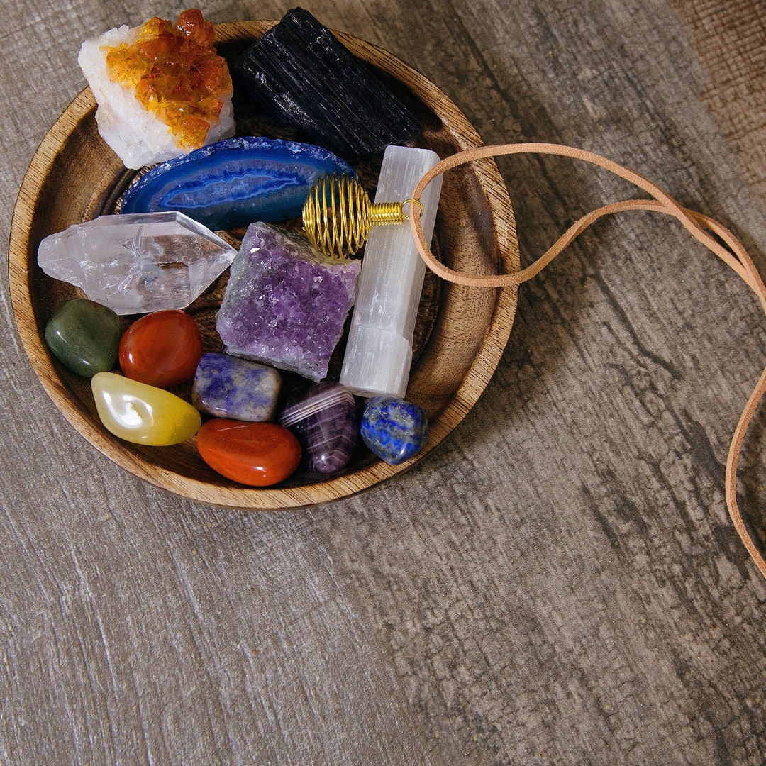 Chakra Kit Sampler Set - 14 Pc Crystal Healing Kit - Crystal Set for ...