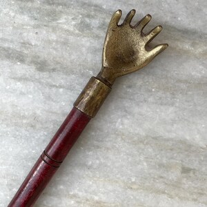 Wood & Brass Vintage Back Scratcher, Back Massager, Massage Tool ...