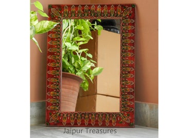 Wooden Wall Mirror Indian Traditional Ethnic Style Handmade | Etsy