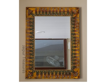Wooden Wall Mirror Indian Traditional Ethnic Style Handmade | Etsy