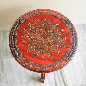 Wooden Round Coffee Table, Indian Side Table, End Table, Bedside ...