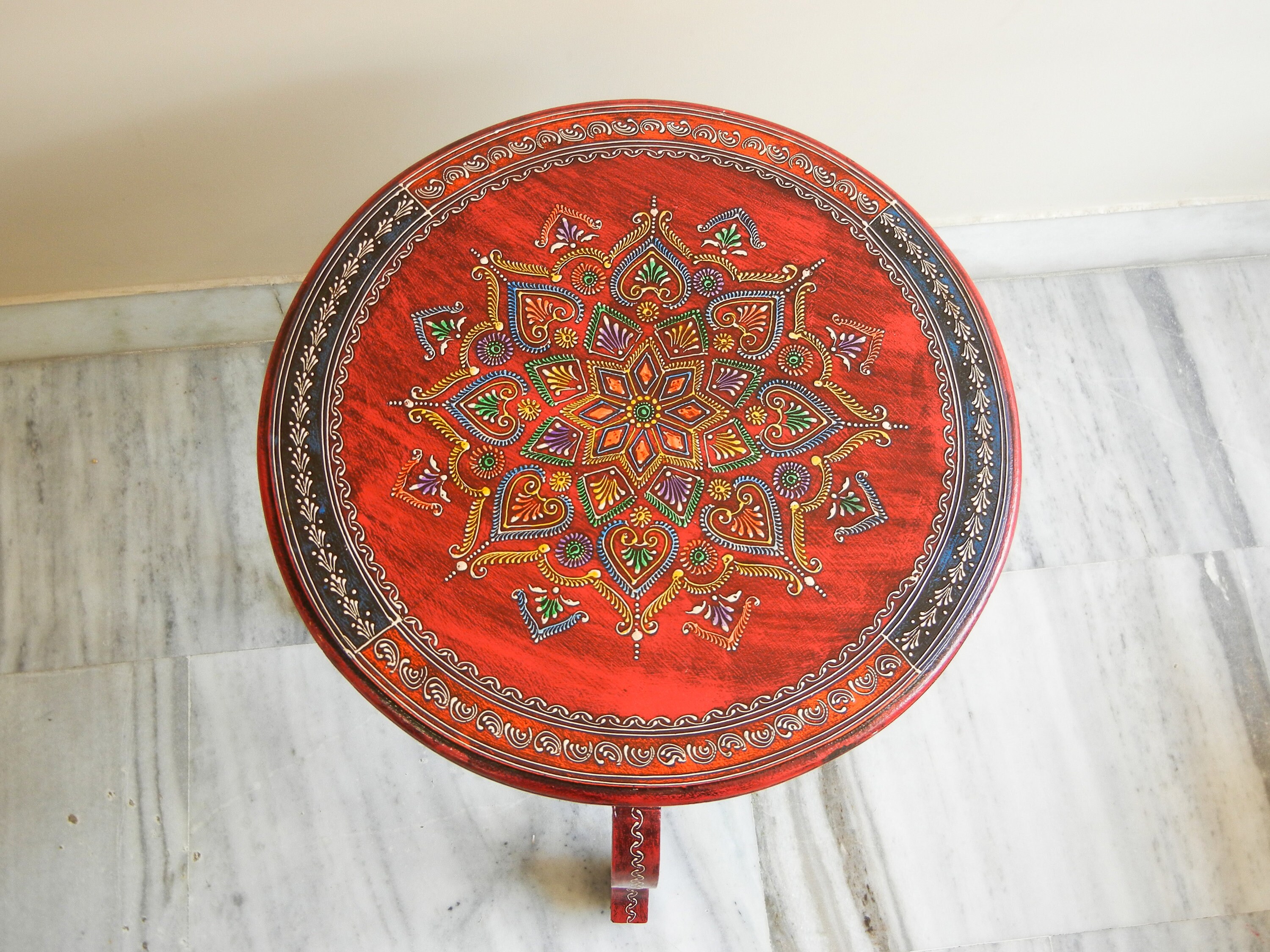 Wooden Round Coffee Table Indian Side Table End Table - Etsy