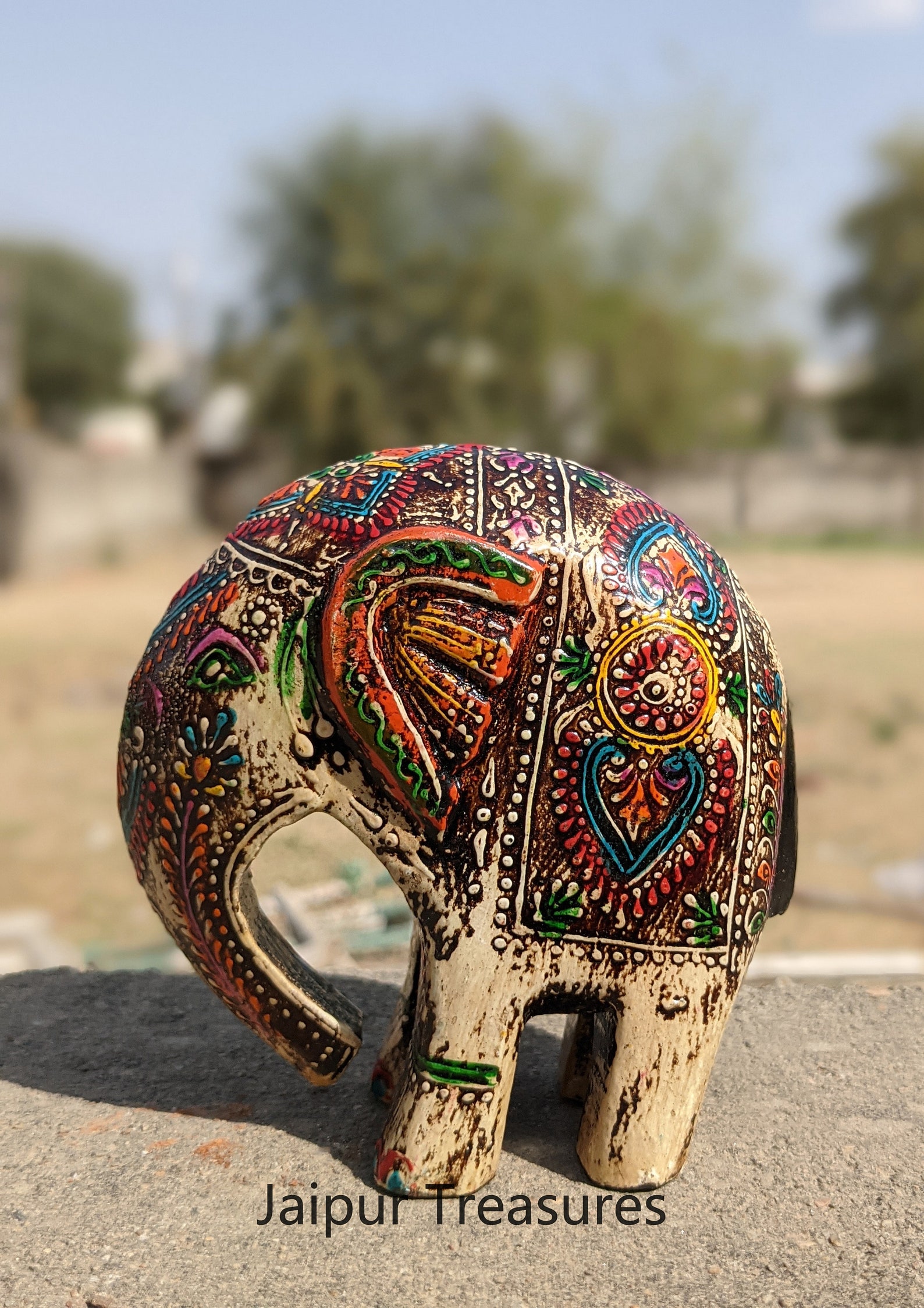 Wooden Mini Elephant Statue Figurine Showpiece Home Decor - Etsy