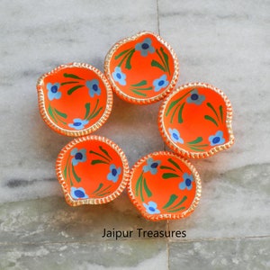 Clay Painted Diya Pot, Painted Diwali Diya, Clay Oil Lamp, Indian Diya ...