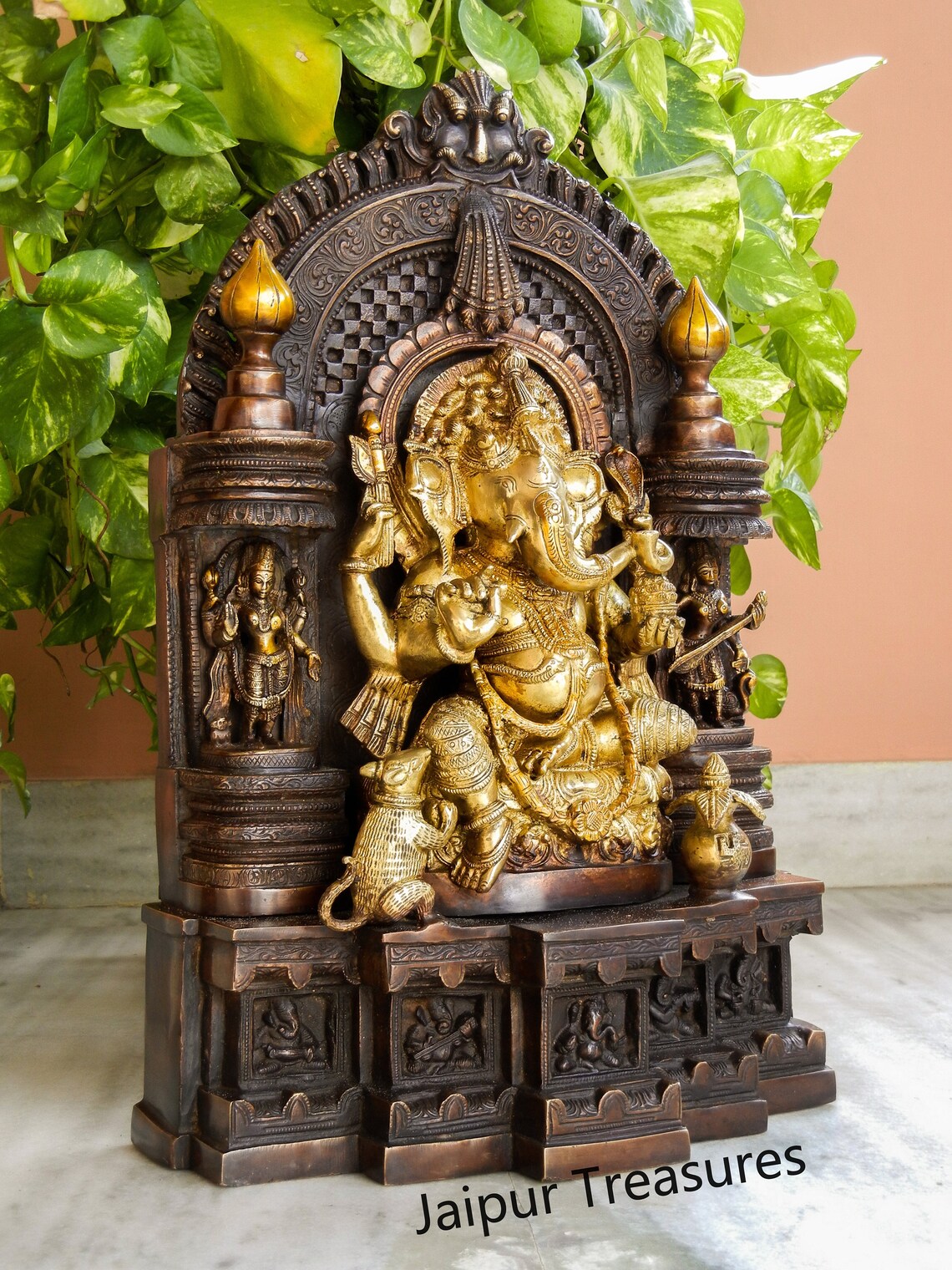 Brass Ganesha on Singhasan Sculpture Lord Ganesh Statue Lord - Etsy