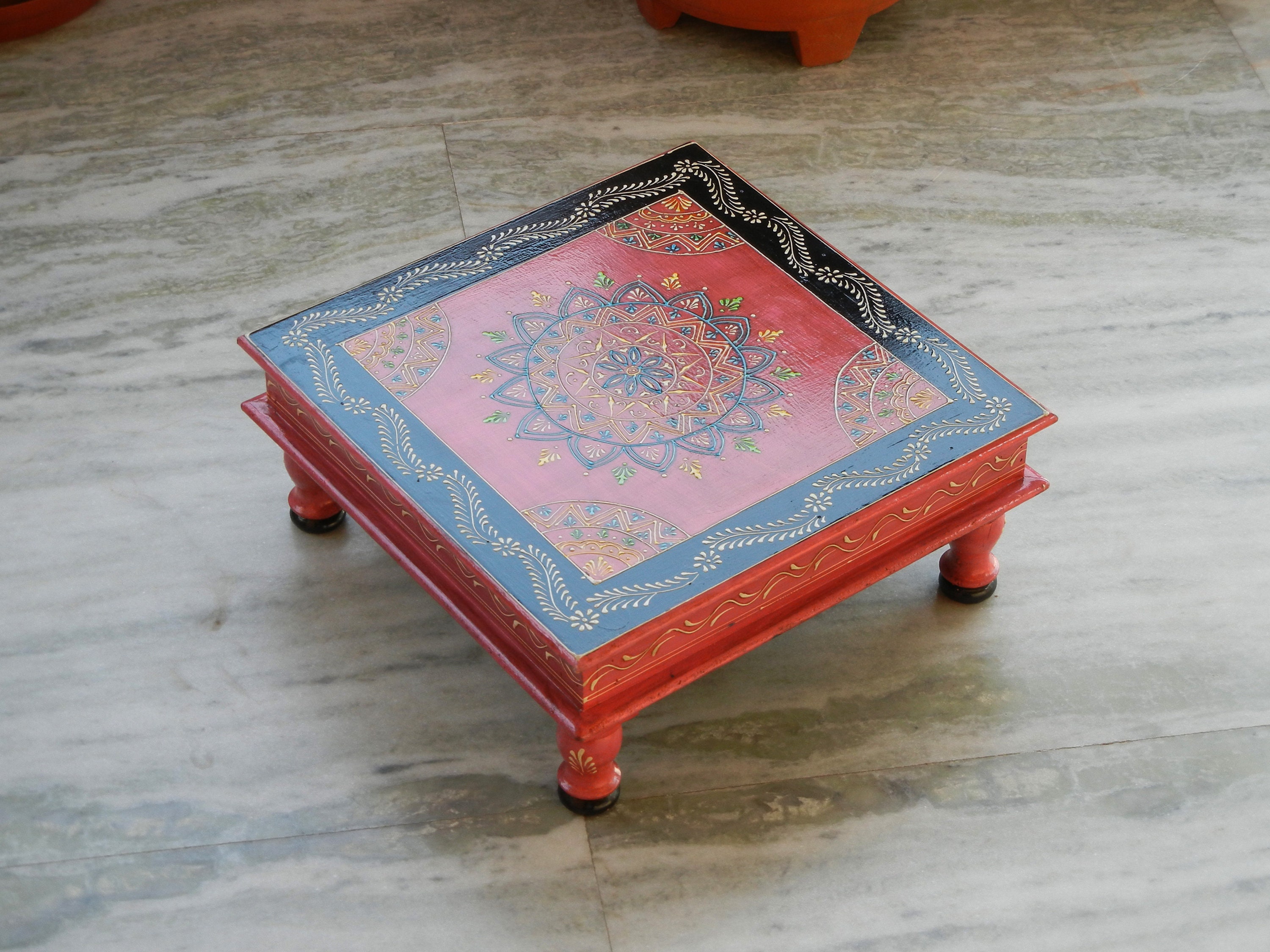 Wooden Handmade Hand Painted Colorful Rangoli Design Indian | Etsy