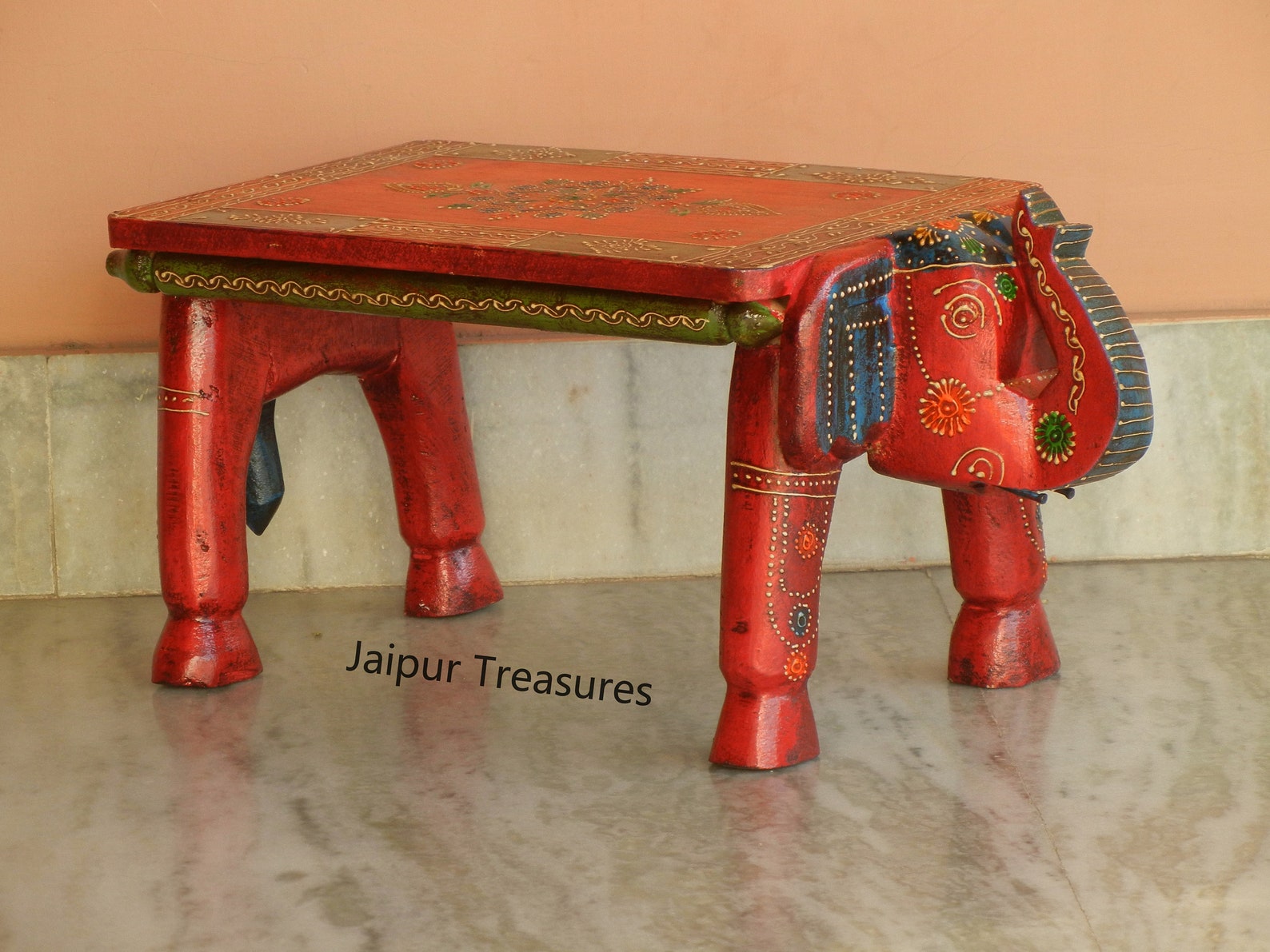 Wooden Elephant Stool, Footstool, Ottoman, Pouffe, Bench Chair ...