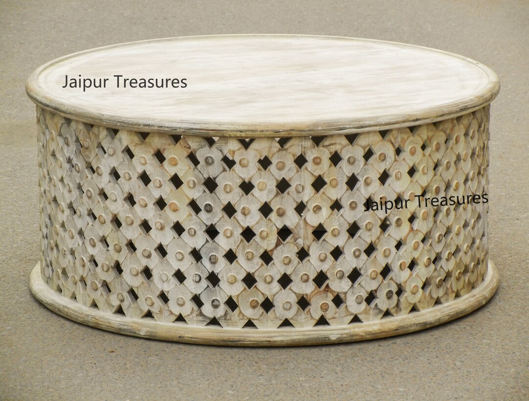 Wooden Distressed Coffee Table Round Coffee Table Side - Etsy