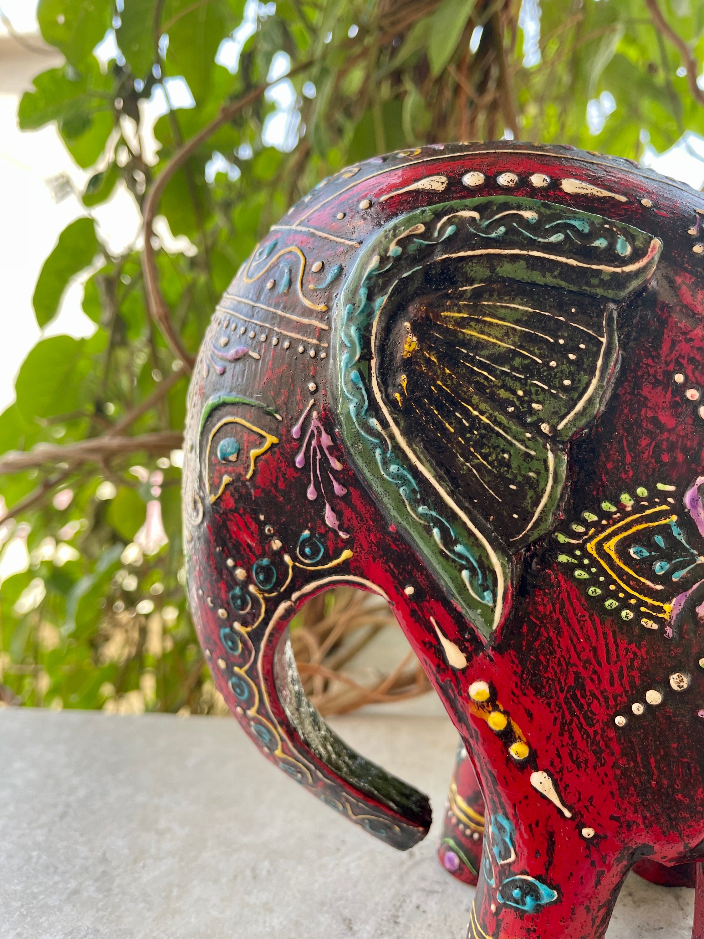 Wooden Mini Elephant Statue Figure Showpiece Home Decor - Etsy