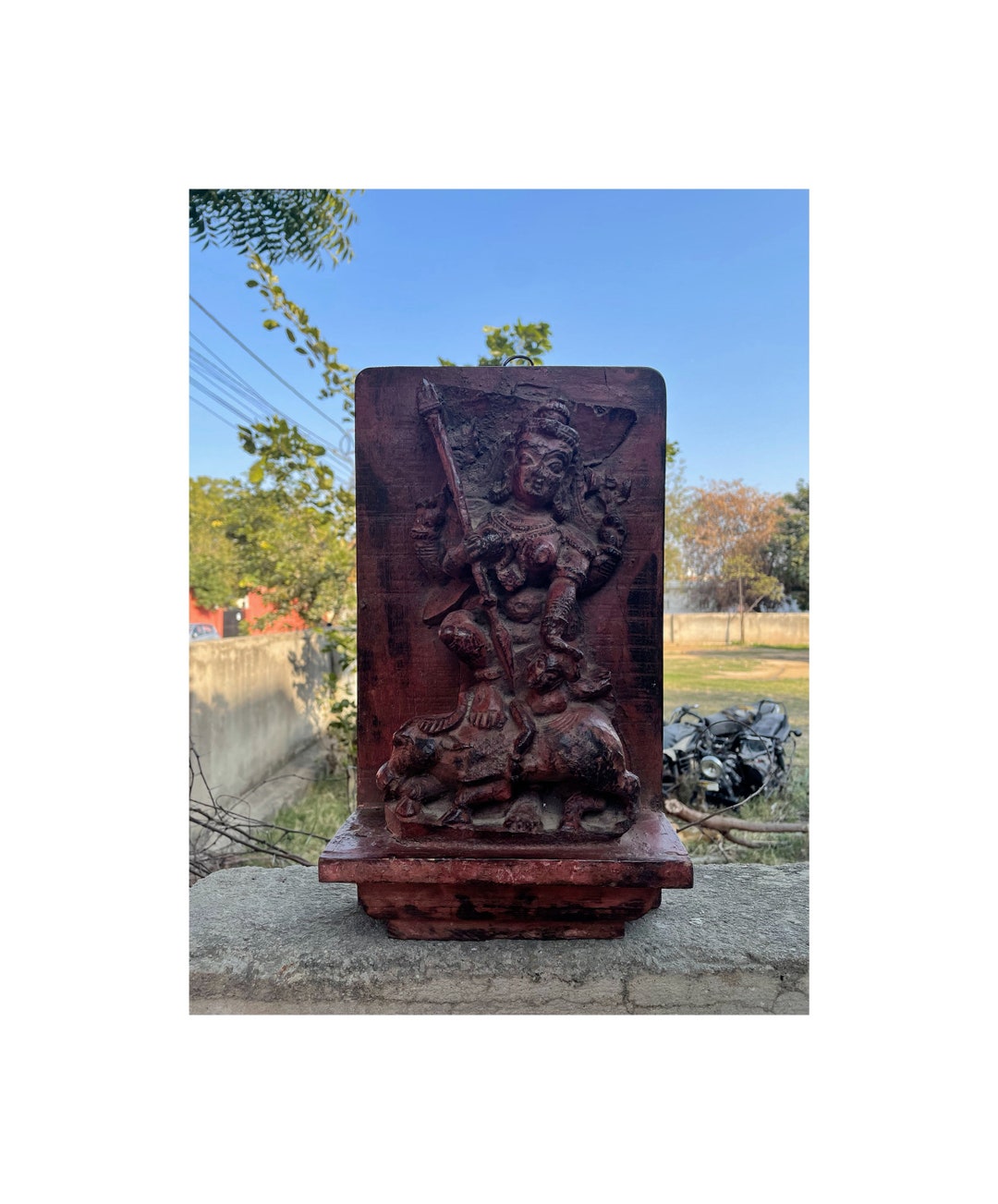 Wooden Figure Wall Decor, Ancient Figure Wall Hanging, Ethnic Indian ...
