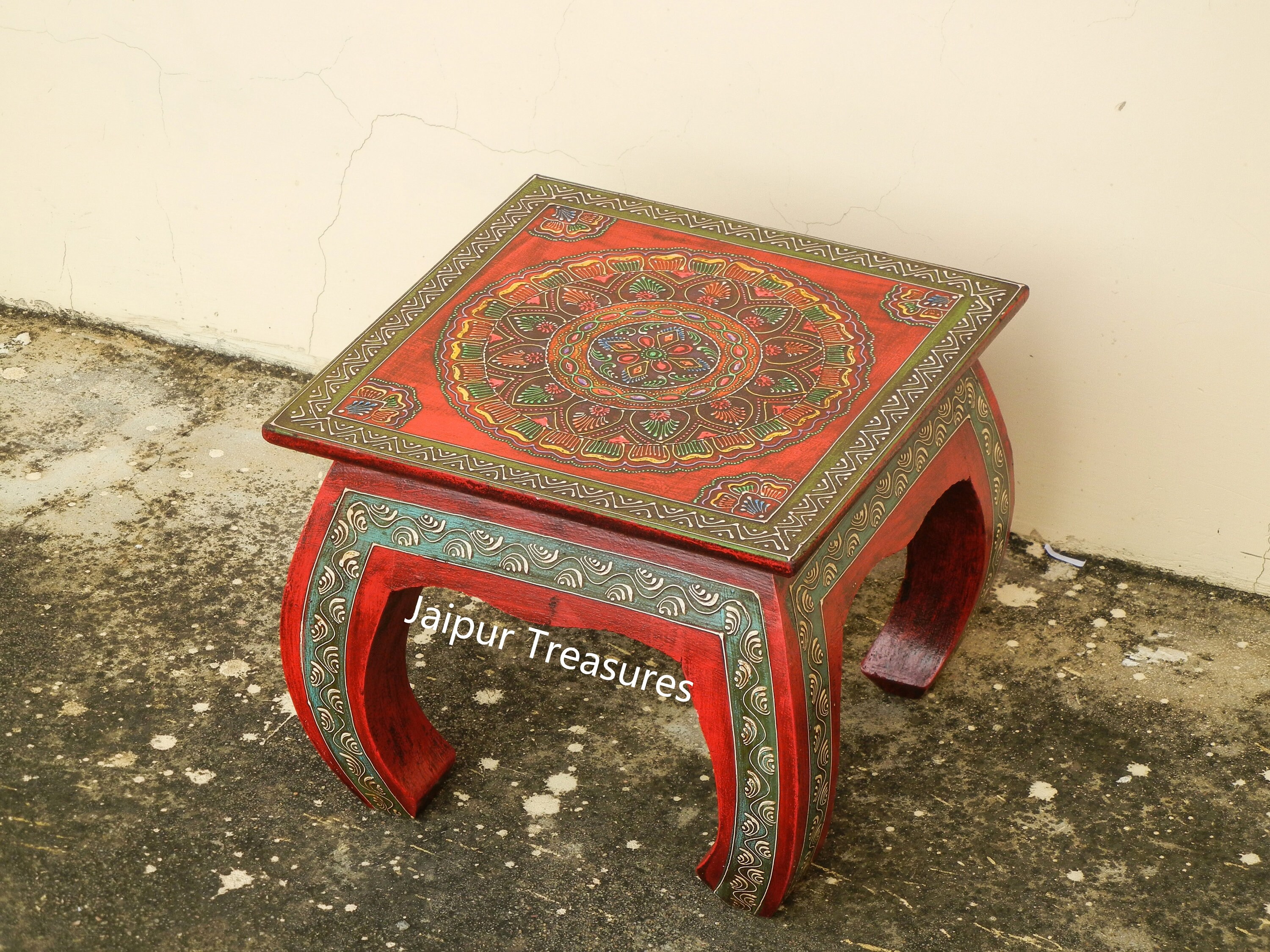 Wooden Indian Stool Footstool Ottoman Pouffe Bench chair | Etsy